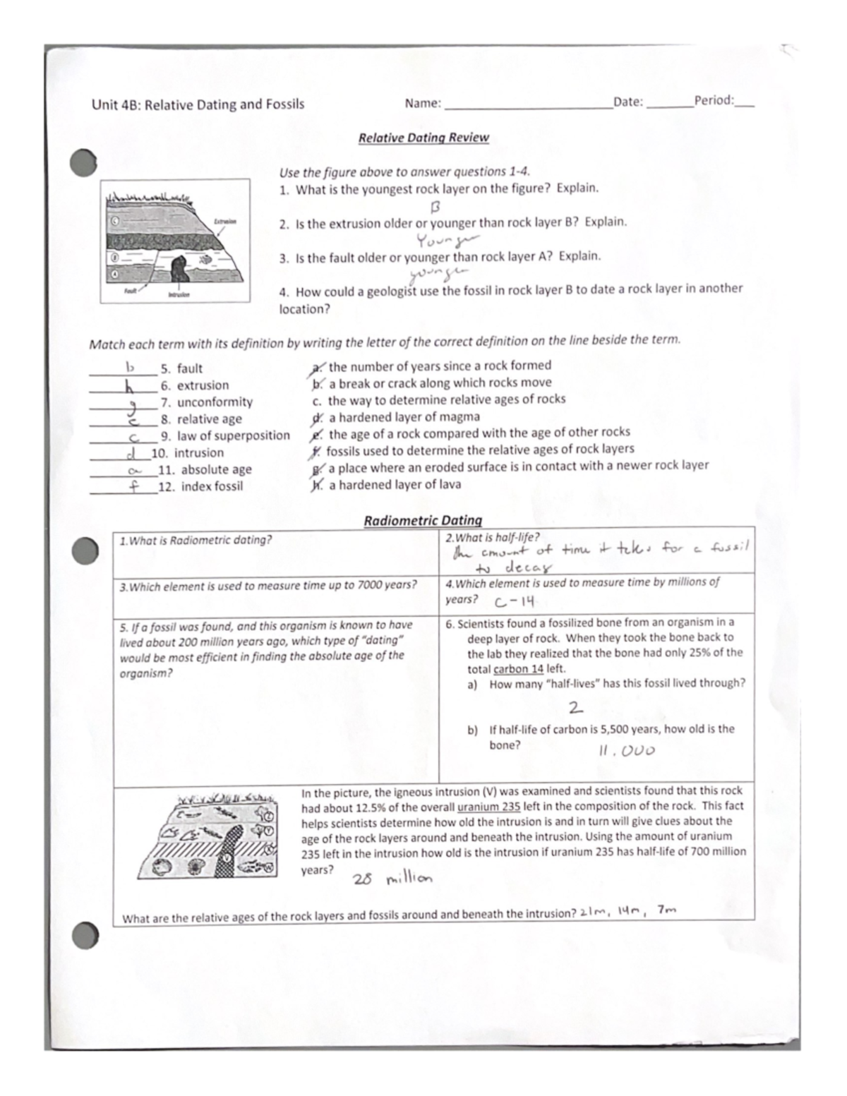 Relative Dating and Fossils Notes - Studocu