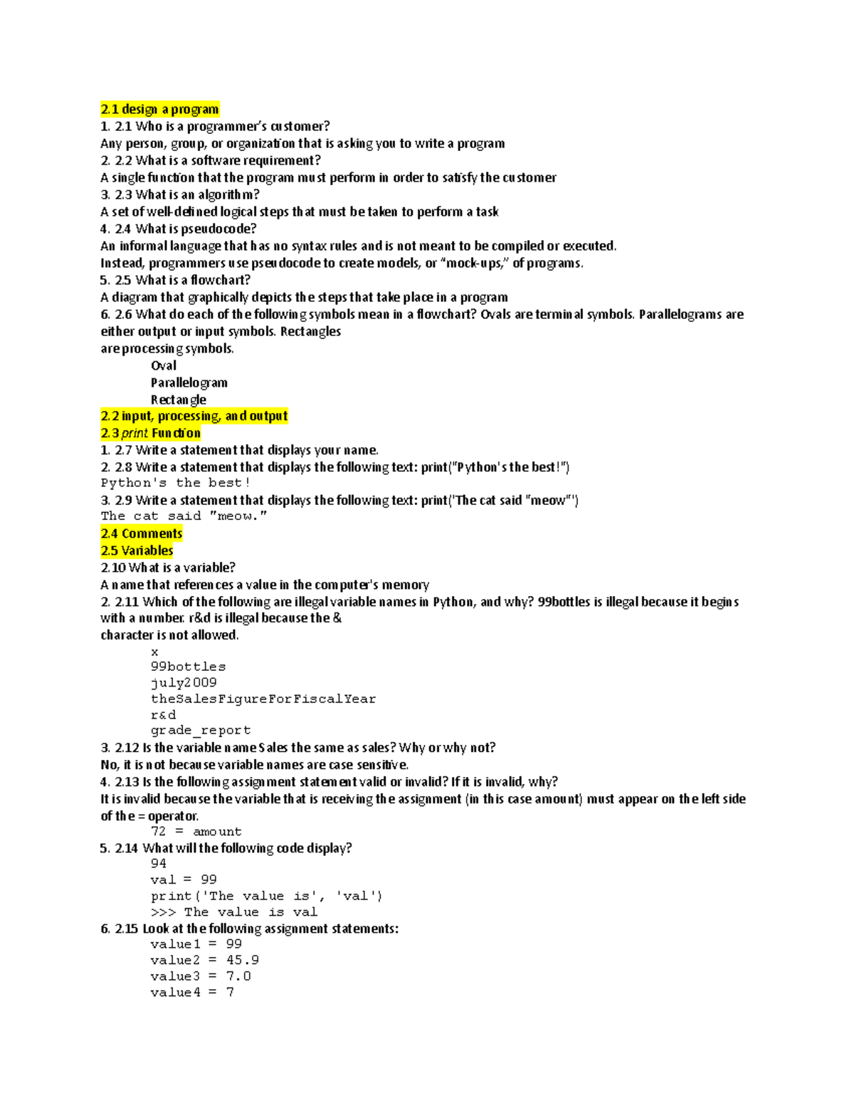 Chapter 2 checkpoint lecture notes COIS 1400H - COIS 1010H - TrentU ...
