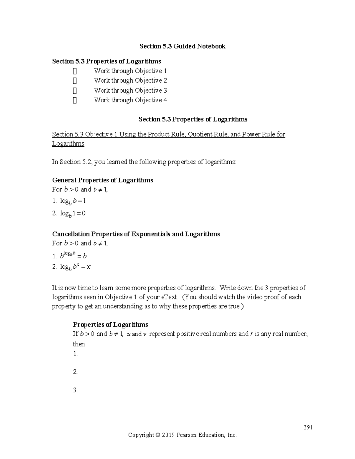 Section 5.3 Guided Notes - 391 Section 5. Guided Notebook Section 5 ...