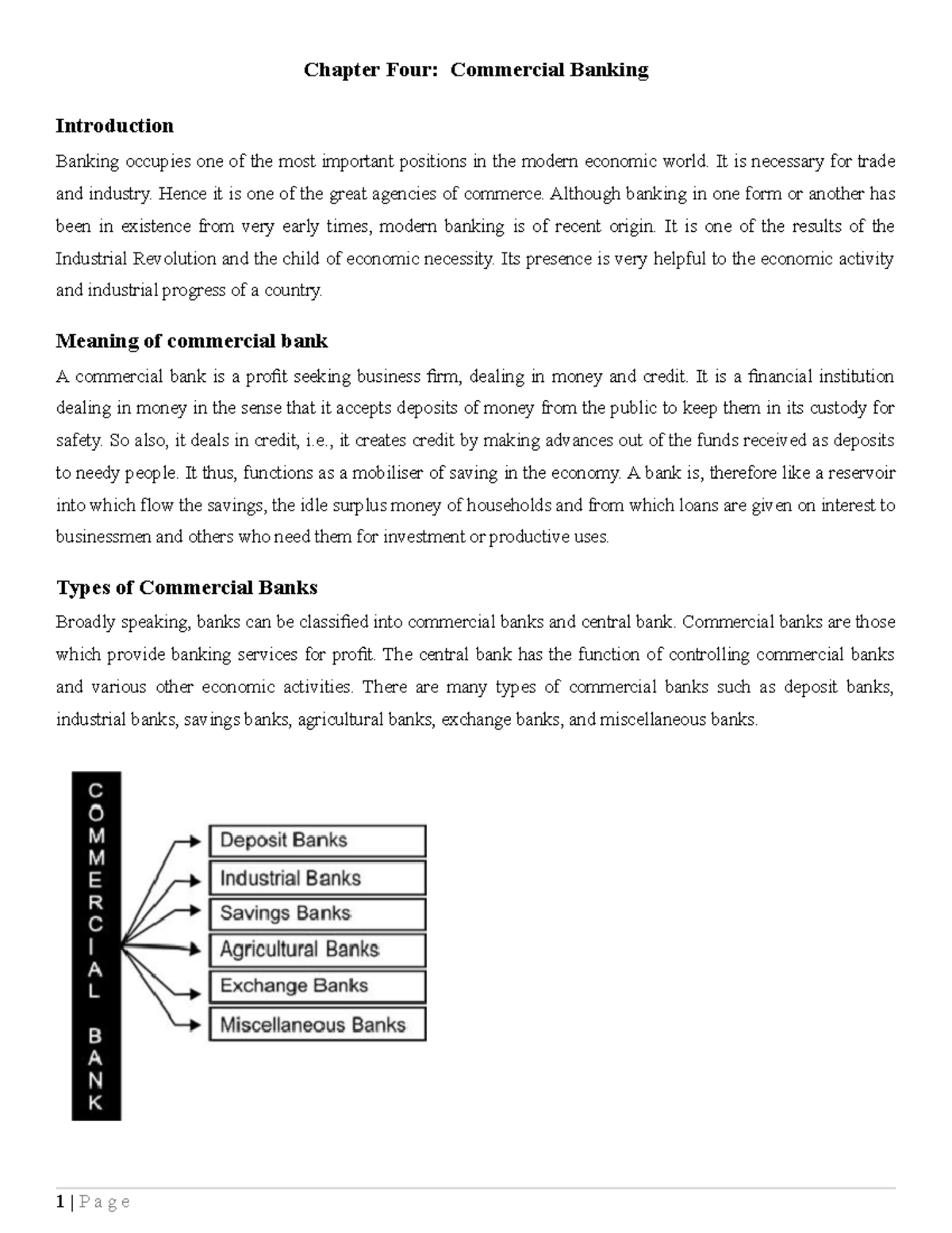 Chapter 4 FIM - lecture note - Chapter Four: Commercial Banking ...