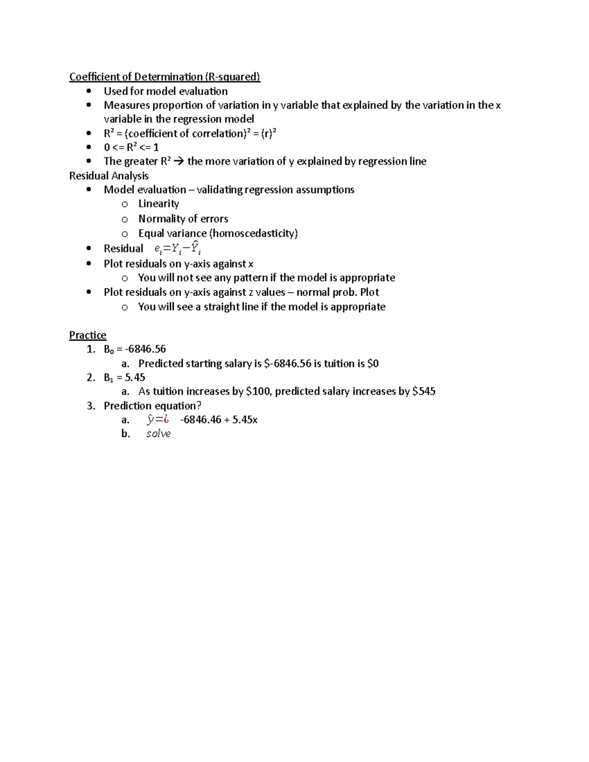 STAT 206 R-squared and residual analysis - Coefficient of Determination ...