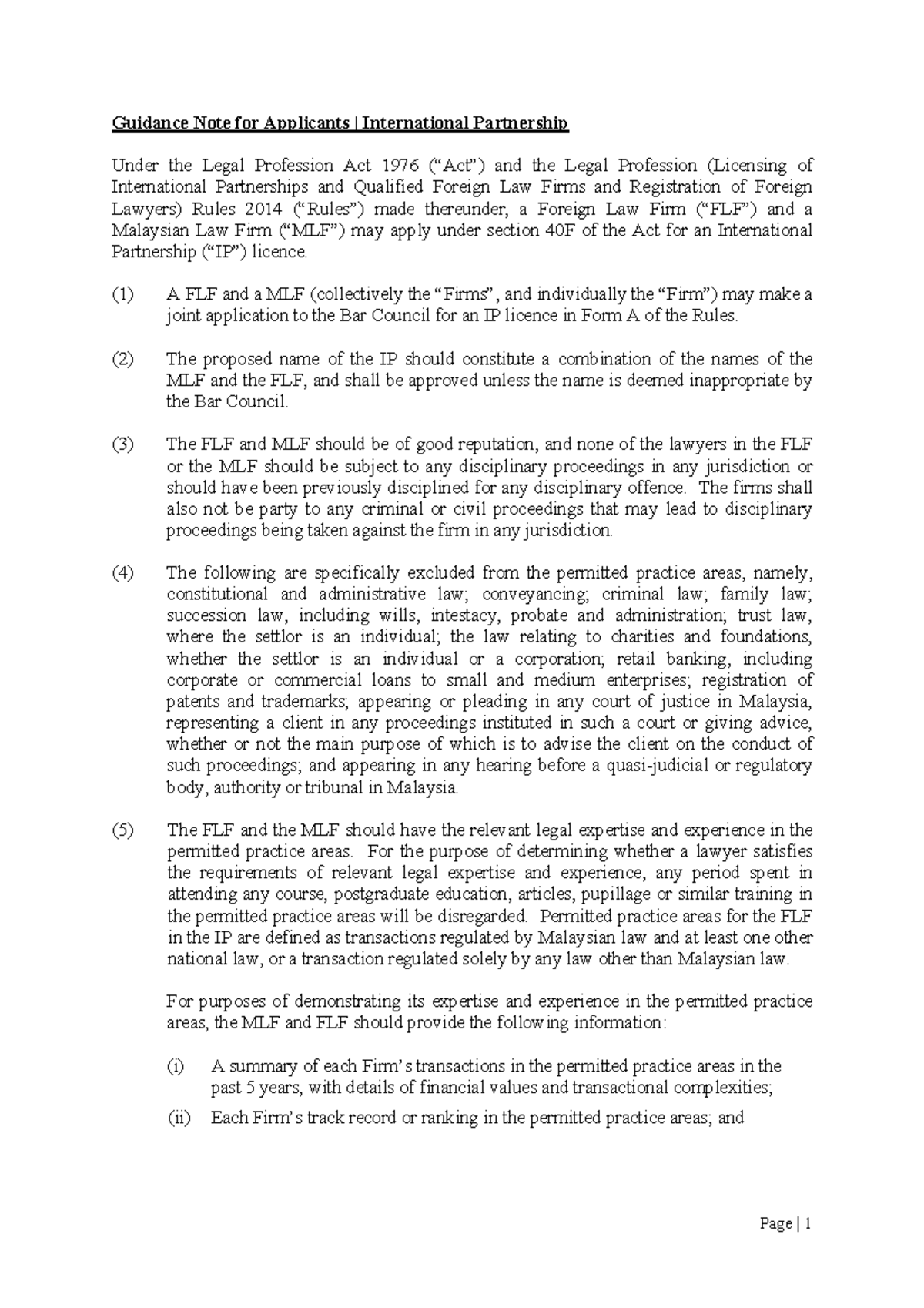 Guidance Notes for International Partnership (Updated 22 July 2020 ...