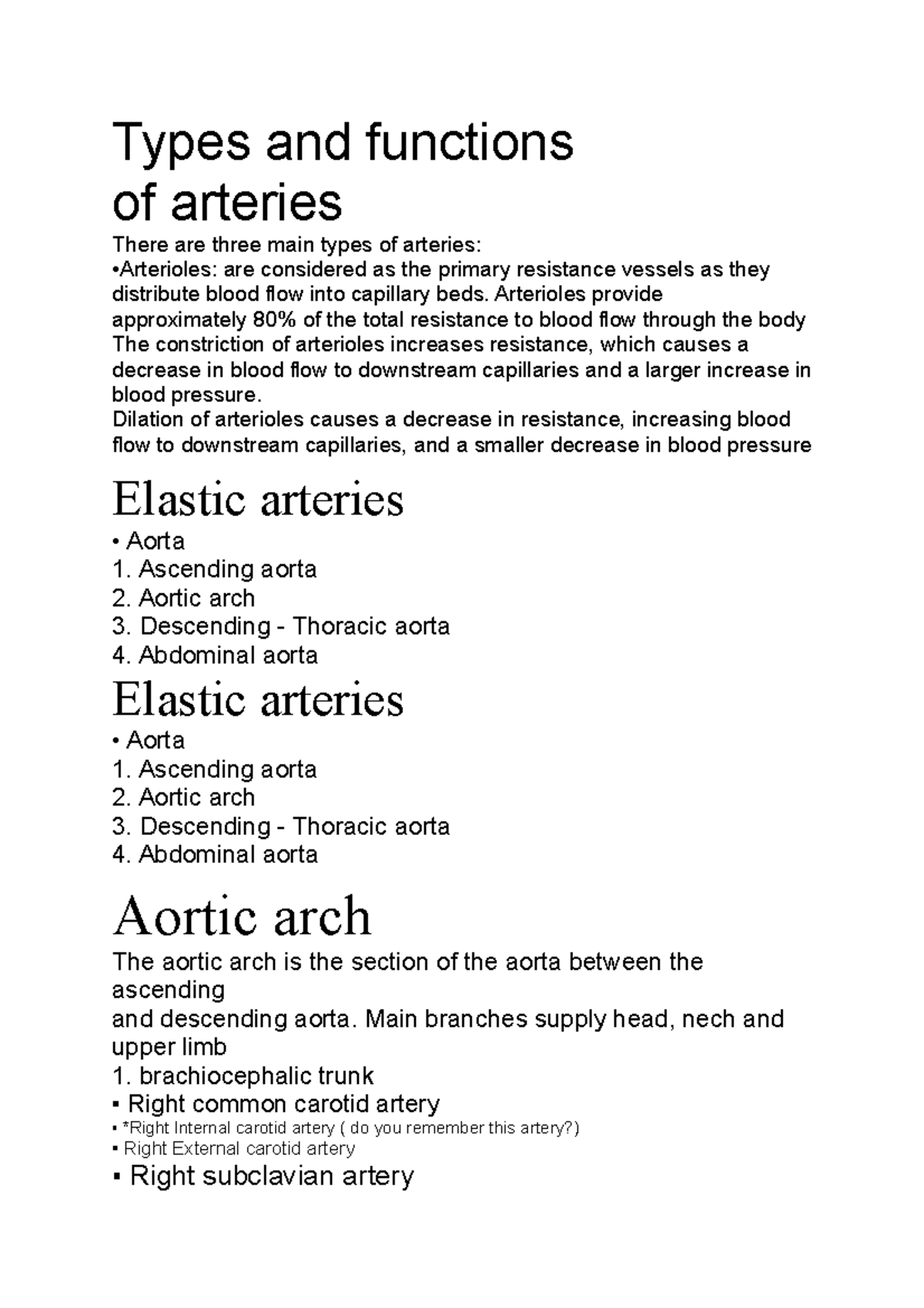 Types of arteries - Types and functions of arteries There are three ...