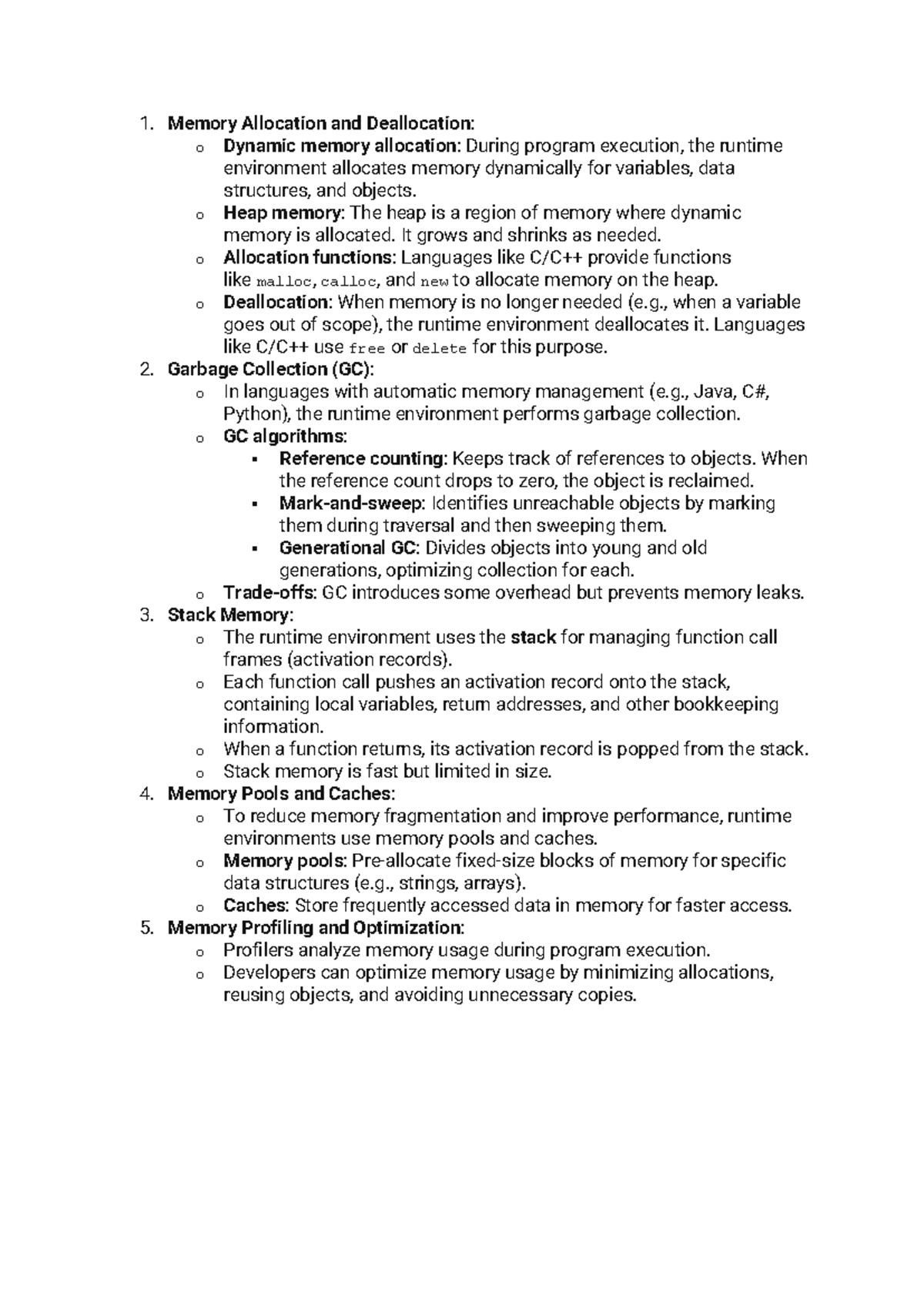 Memory Allocation and Deallocation((Unsaved-311104254059479200 ...