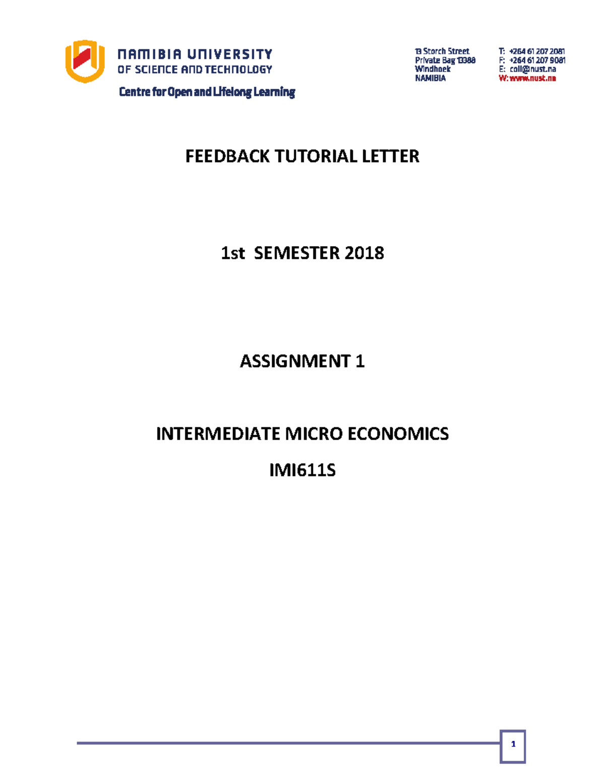 Intermediate Micro Economics - Assignment 1 0 - Warning: TT: undefined function: 32 - Studocu