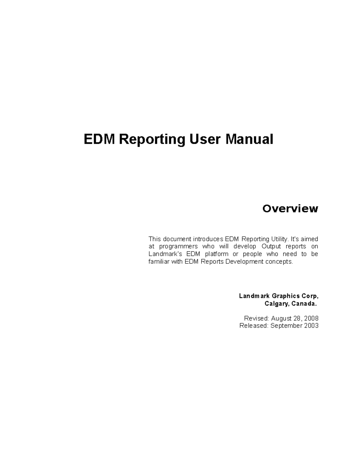 EDM Reporting User Manual v02 - EDM Reporting User Manual Overview This ...
