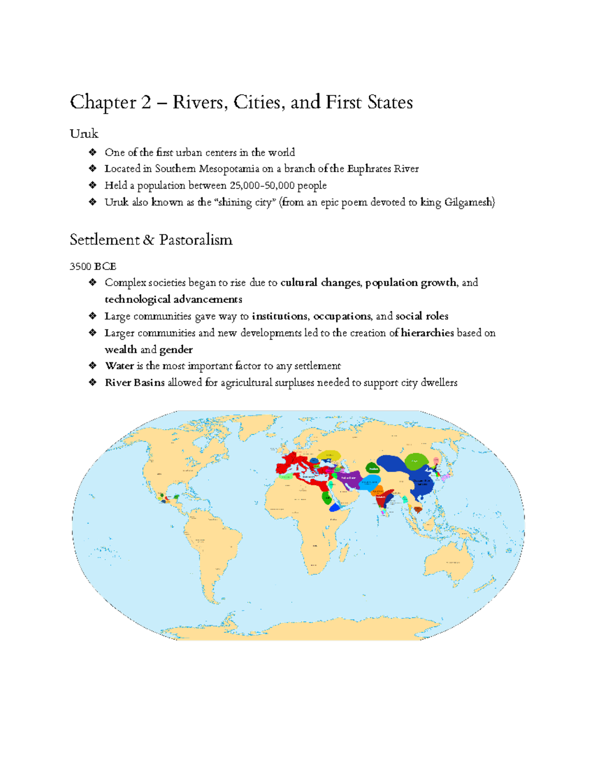 Chapter 2 - Rivers, Cities, and First States - Chapter 2 – Rivers ...