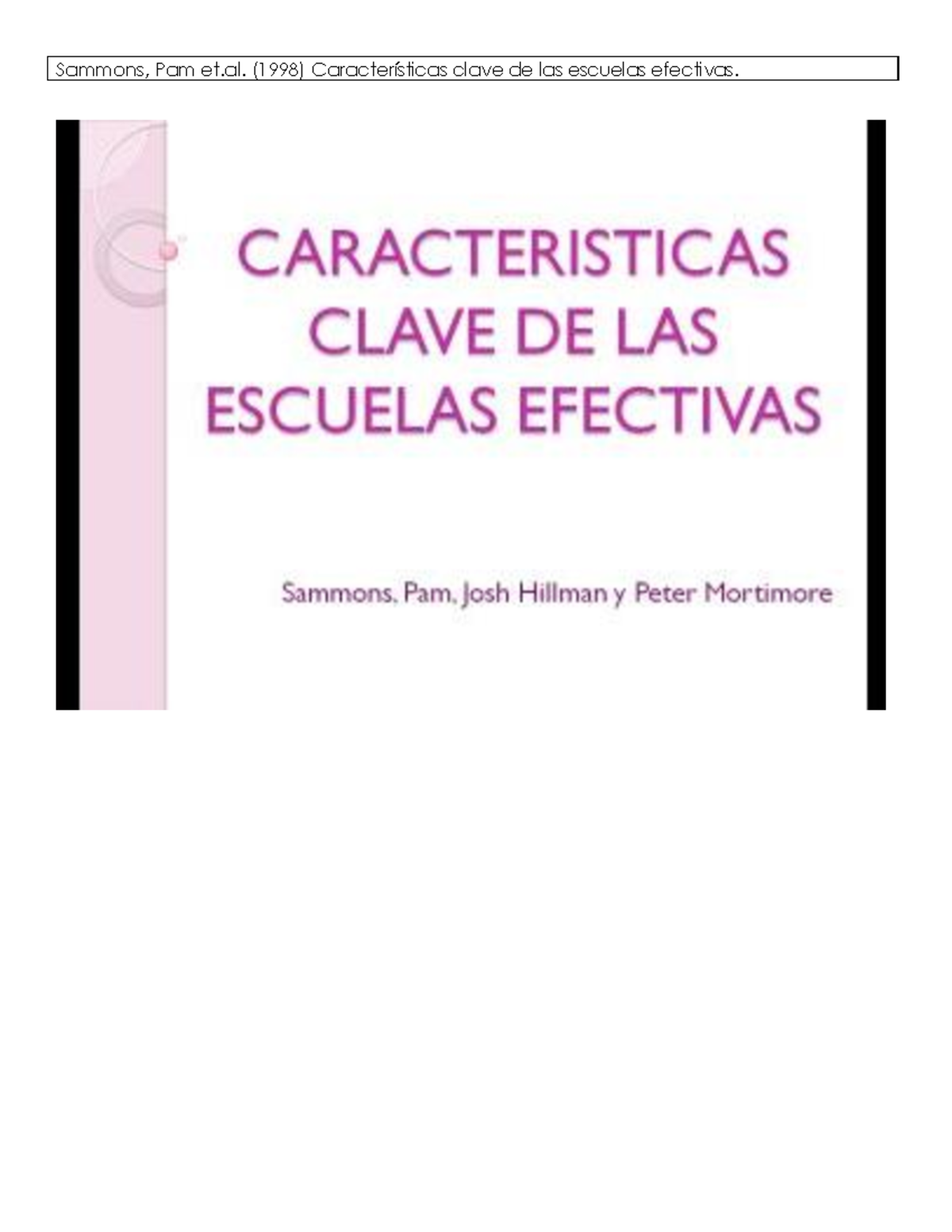 Caracteristicas clave de las escuelas efectivas.- Sammons - Sammons ...