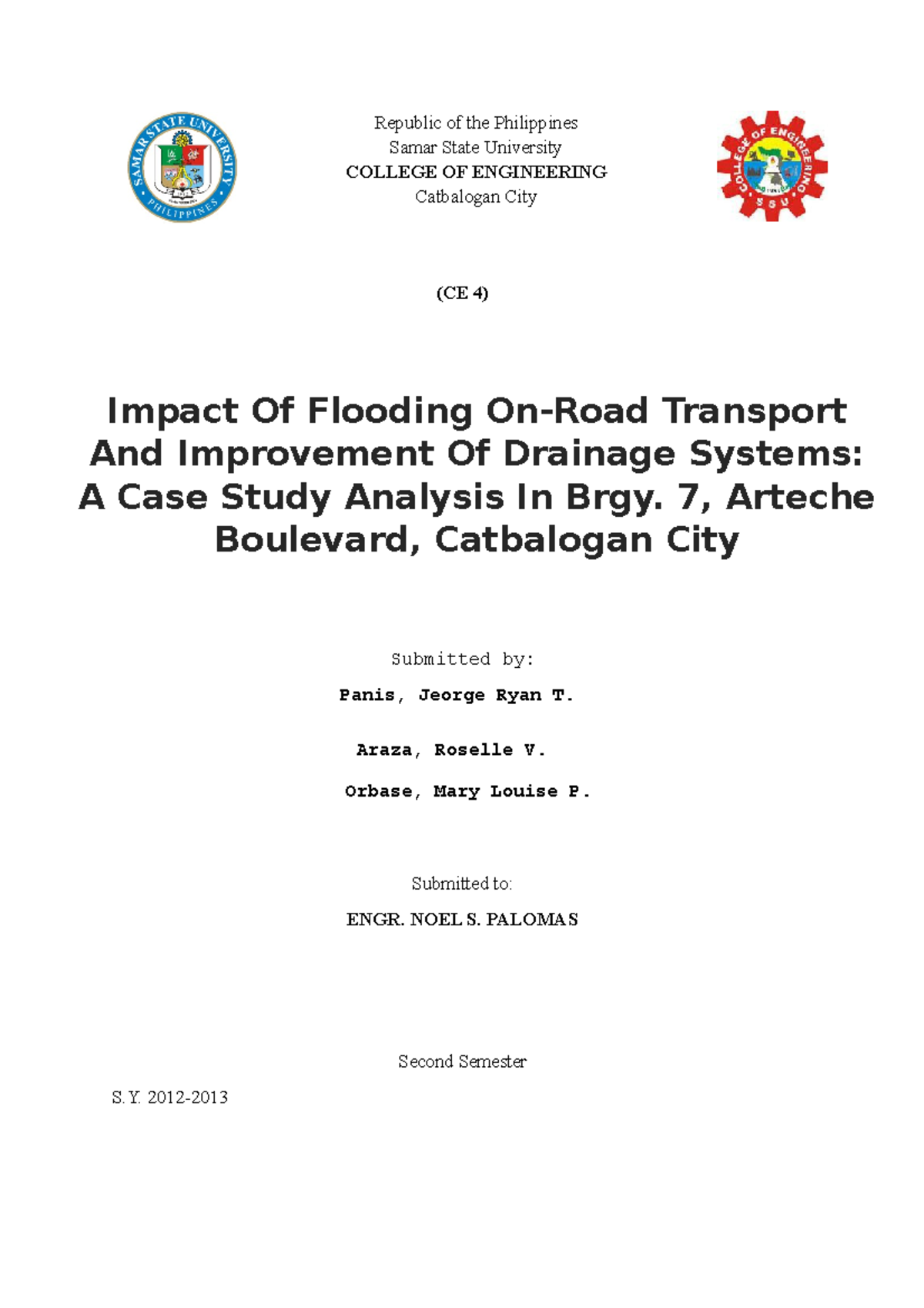 CASE Study CE4 print - A research proposal about civil engineering ...