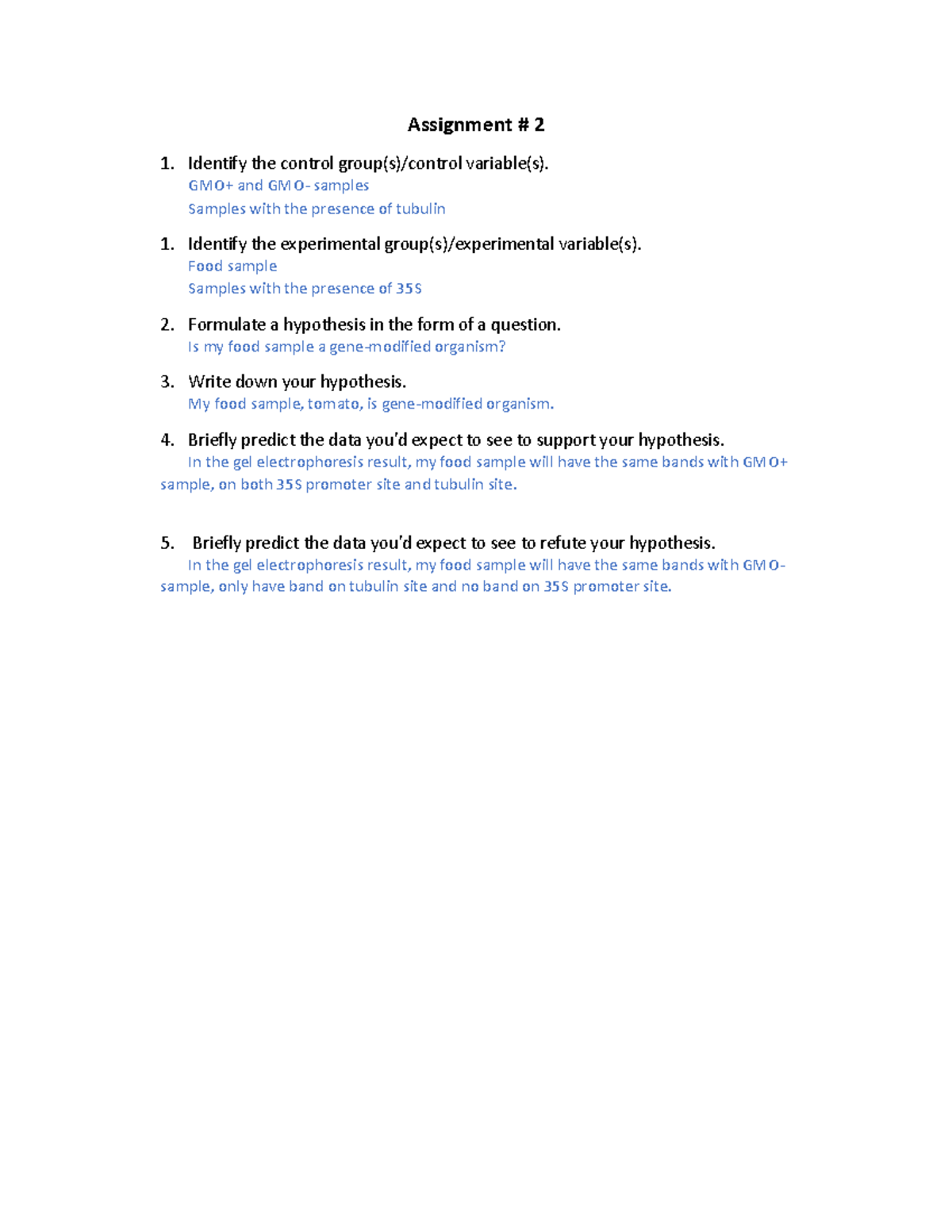 Assingment 2 - 3810 assignment2 - Assignment # 2 1. Identify the control group(s)/control - Studocu