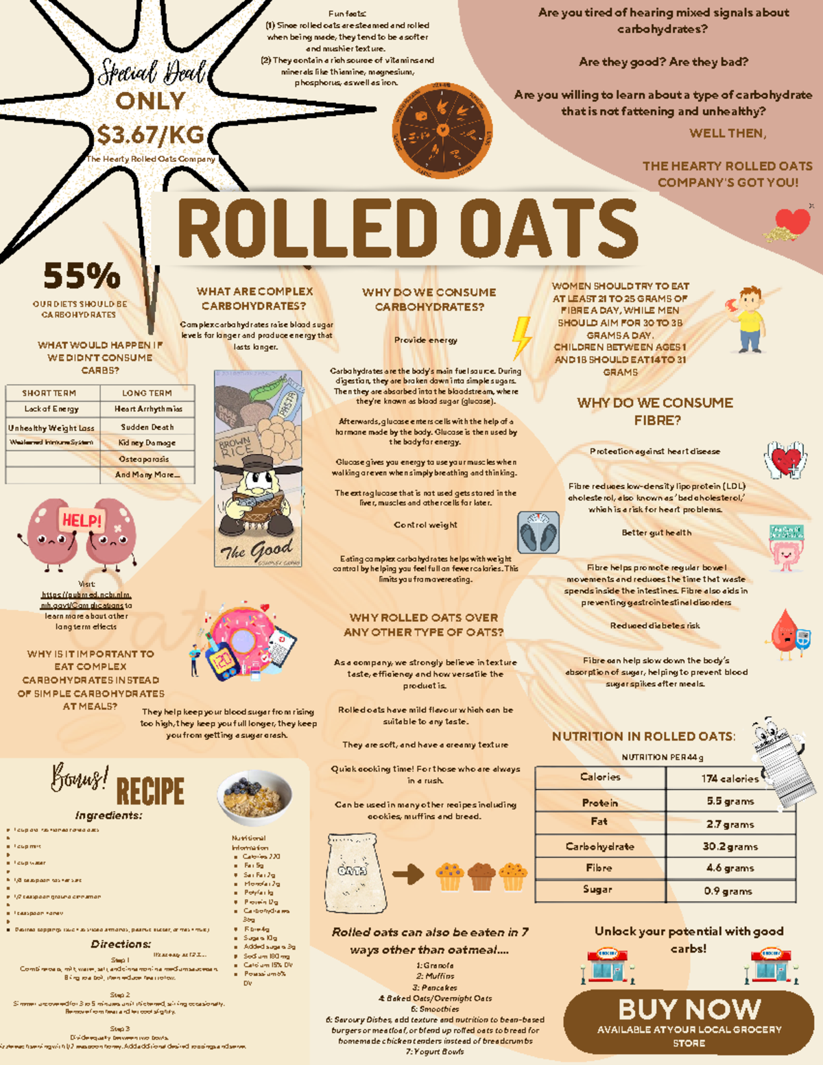 Oat Ad - i made this poster for foods class hope it helps - ROLLED OATS ...