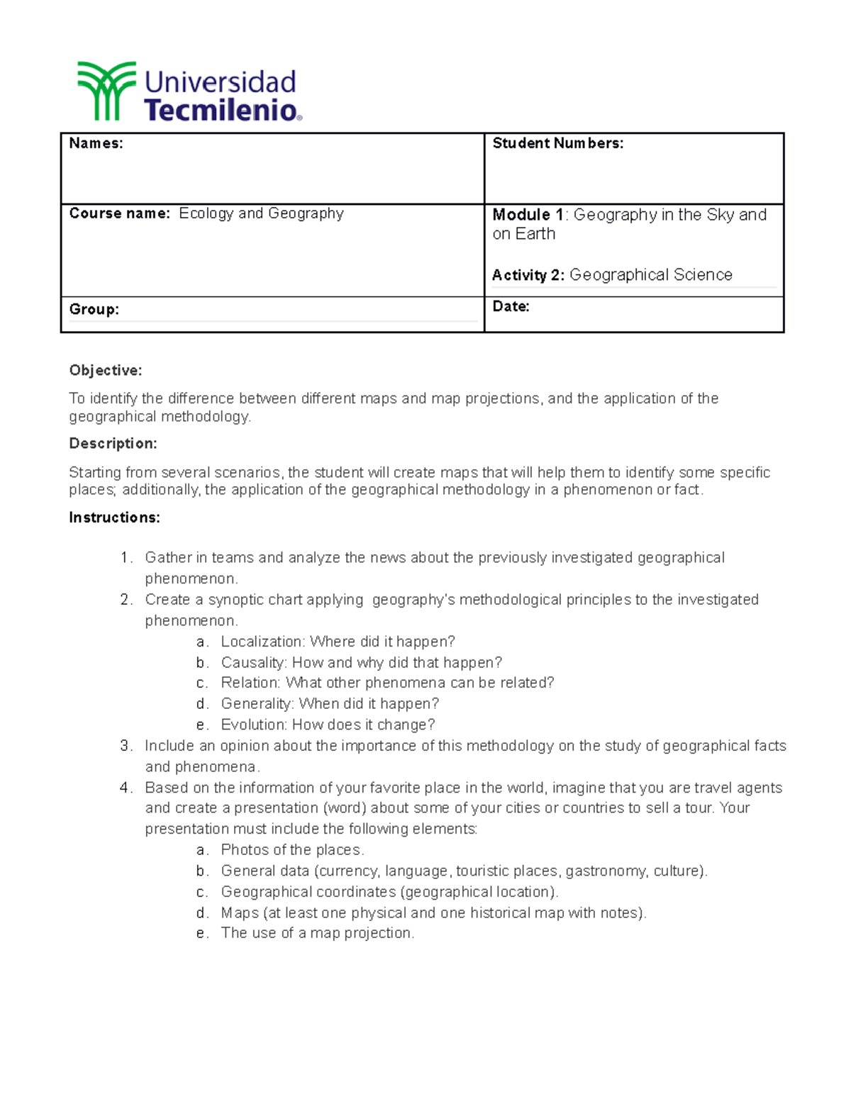 Activity 2 Eco - wrwrwrwerwer - Names: Student Numbers: Course name ...