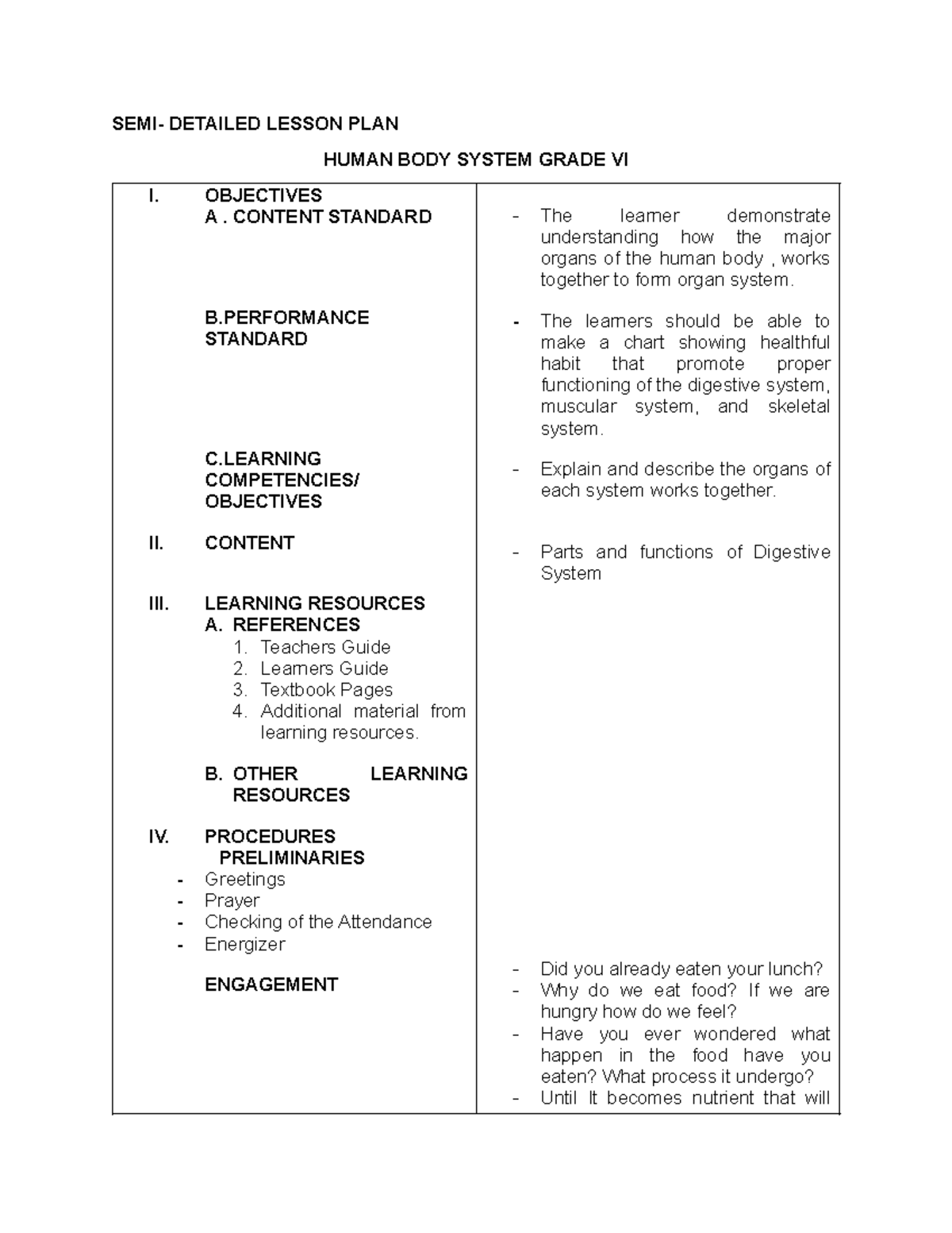SEMI - askdhwewo0 - SEMI- DETAILED LESSON PLAN HUMAN BODY SYSTEM GRADE ...