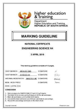 FREE Engineering Science N1 Question MEMO Download - Website ...