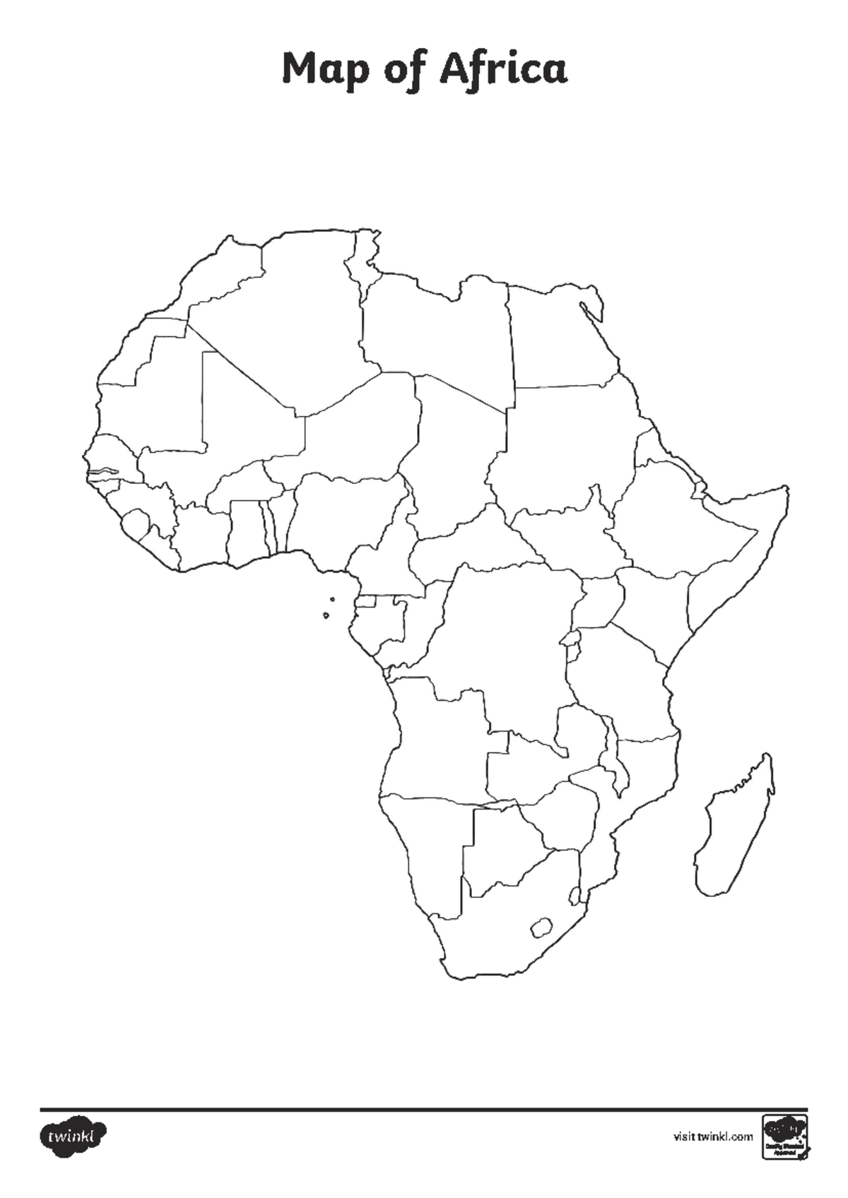 Blank Map of Africa - ba honours geography - Map of Africa twinkl visit ...