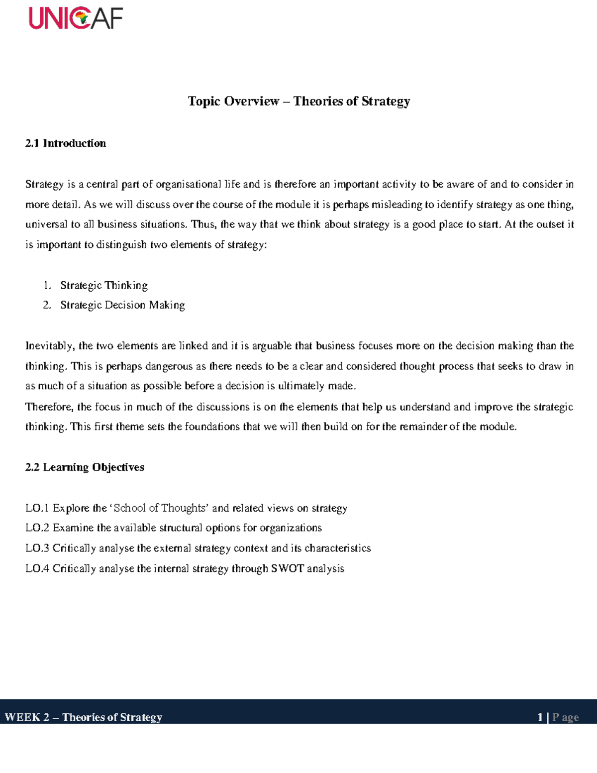 Week 2 - Topic Overview - Lecture Notes - Topic Overview – Theories of ...