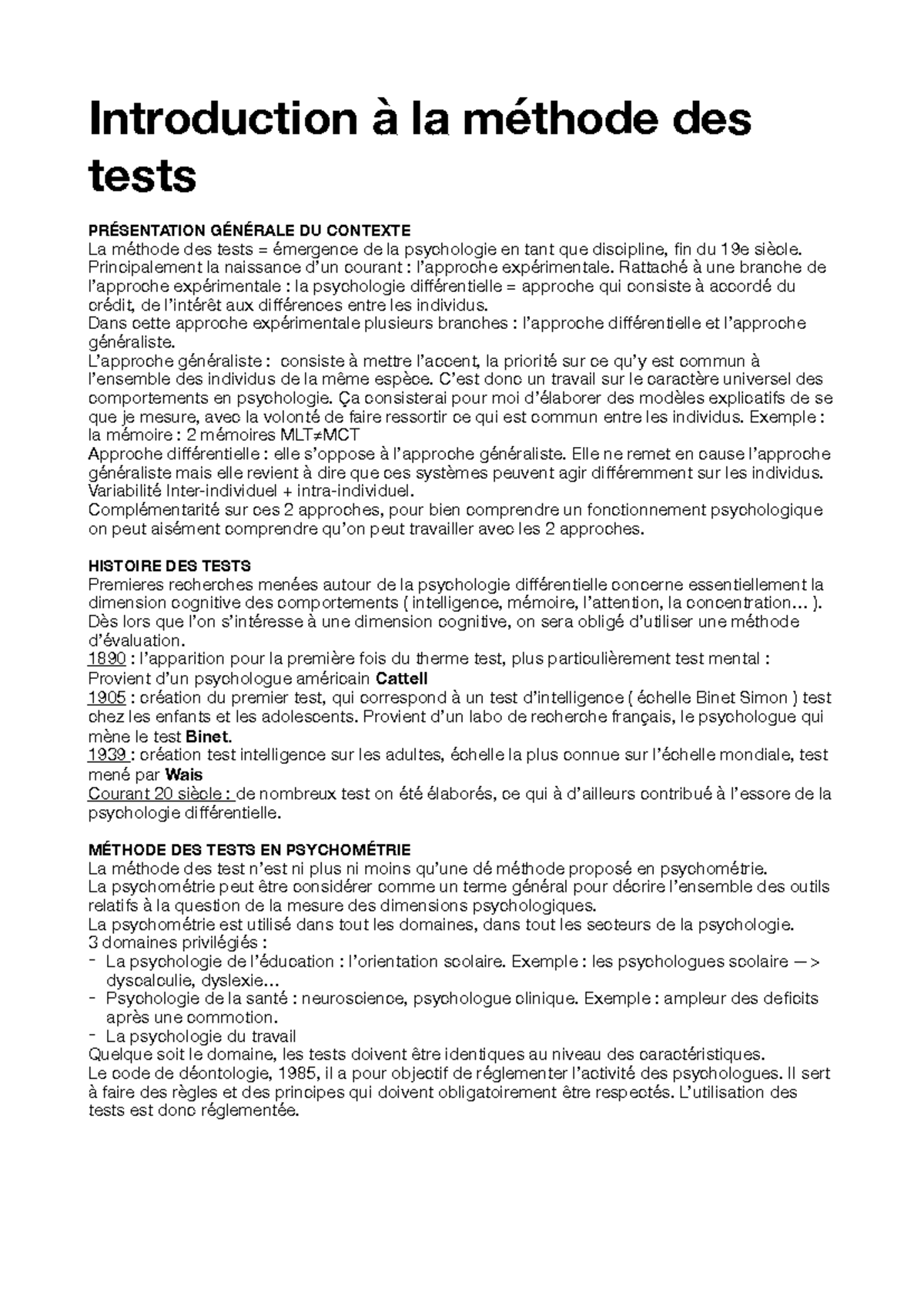 Intro à la méthode des tests - Introduction à la méthode des tests ...