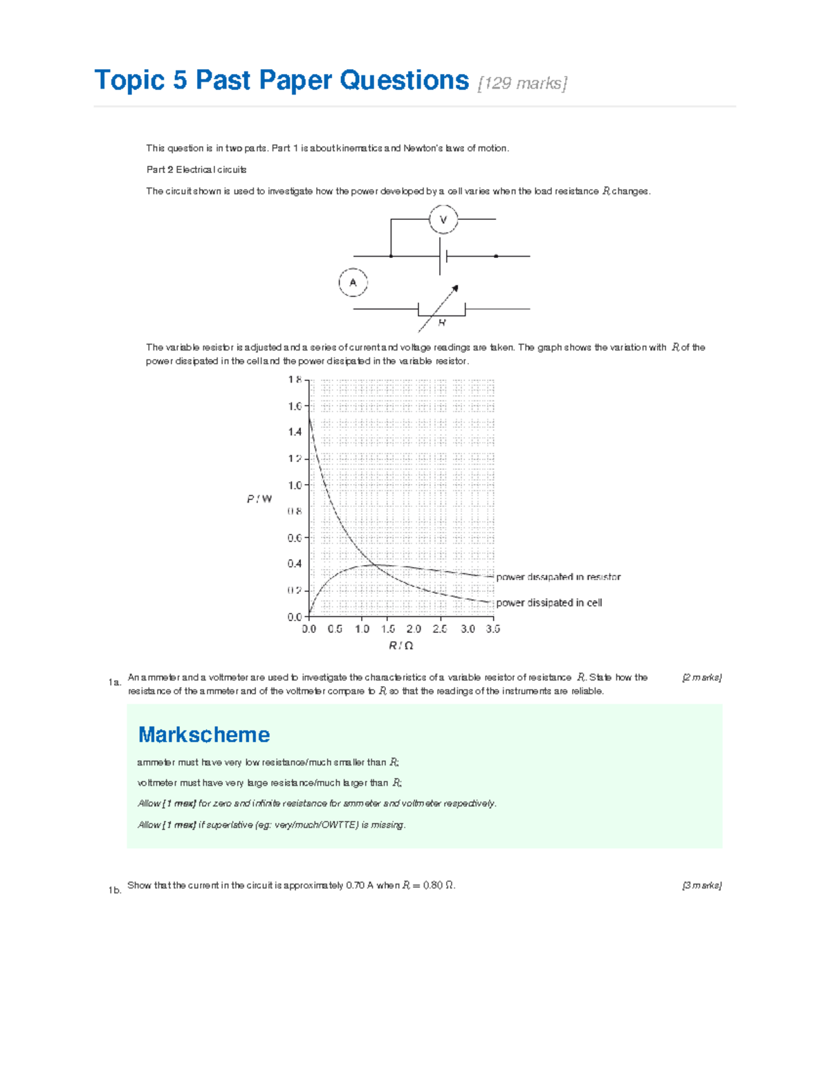 Physics Topic 5 Past Paper Questions MS - Topic 5 Past Paper Questions ...