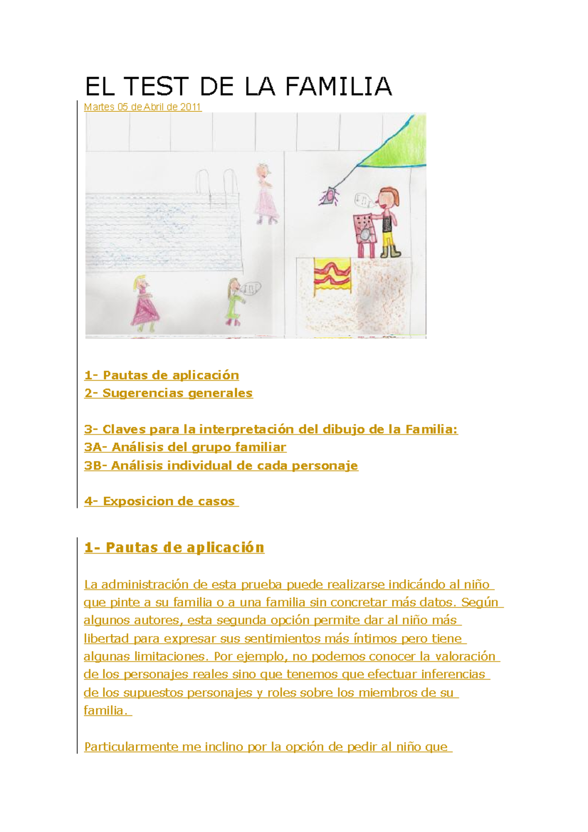 TEST DE LA Familia(con Casos) - EL TEST DE LA FAMILIA Martes 05 de ...