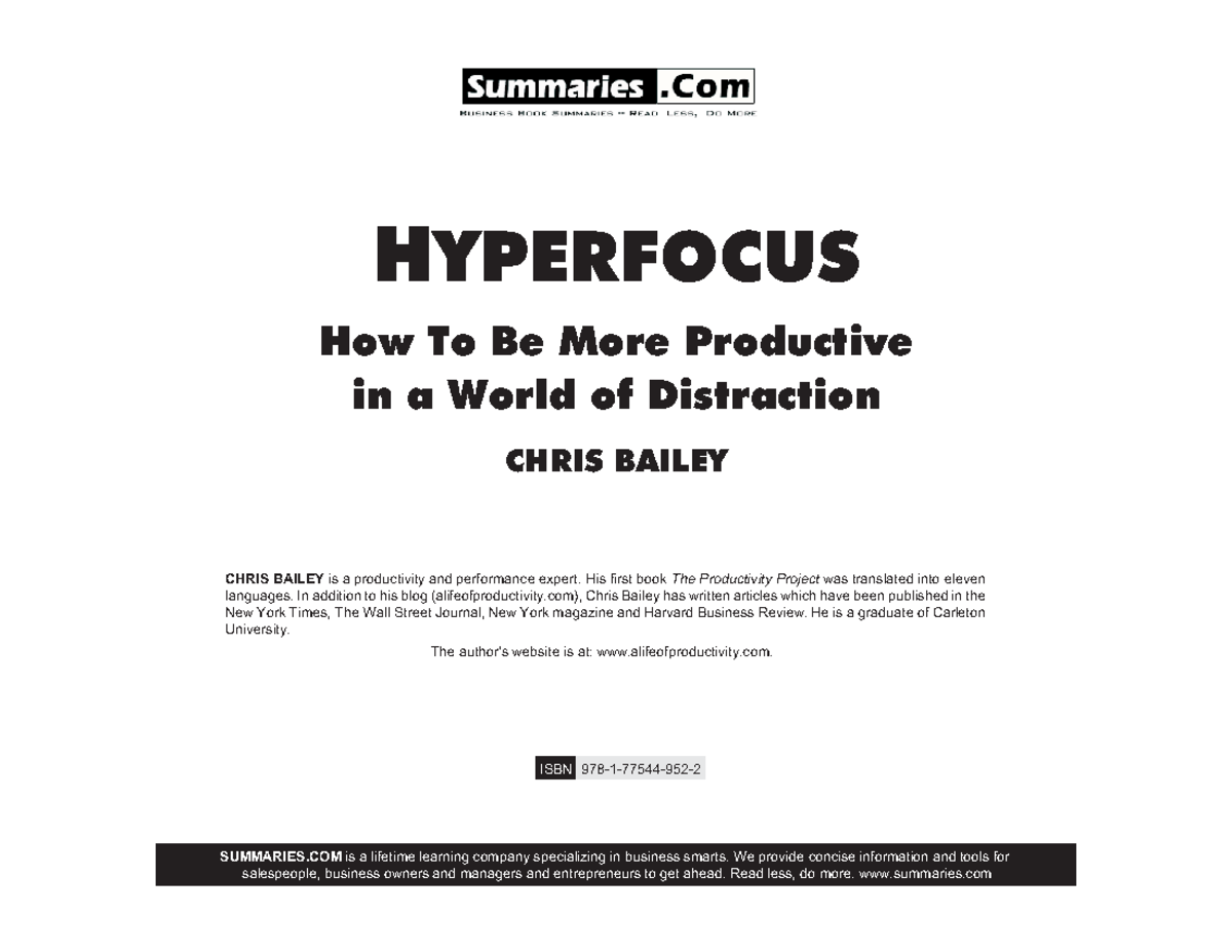 Hyperfocus - Hhh hhhb - Hyperfocus – Page 1 H YPERFOCUS How To Be More ...