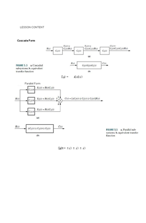 IM 4 Feedback and Control System - LESSON CONTENT Time response has two components; 1. Transient ...