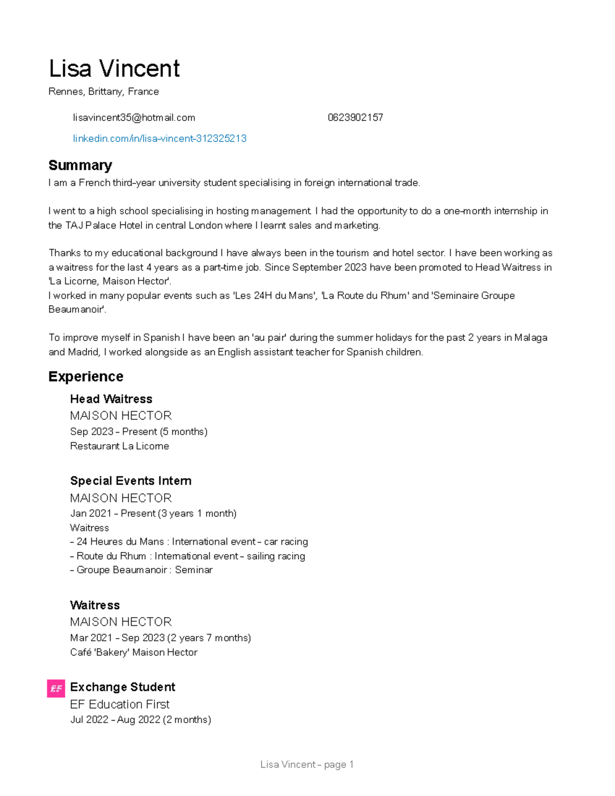 Resume-Lisa-Vincent - Résumé Sociologie - Lisa Vincent Rennes, Brittany ...