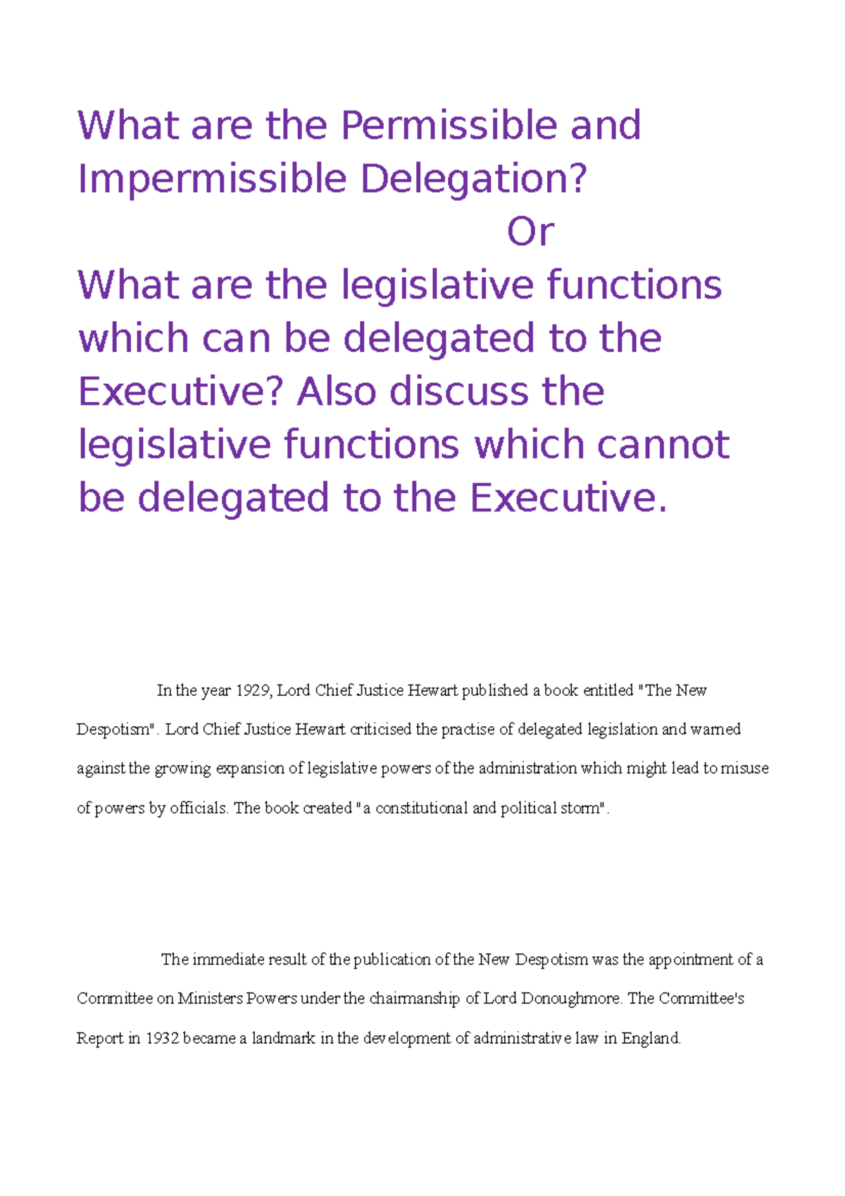 What are the Permissible and Impermissible Delegation - What are the ...