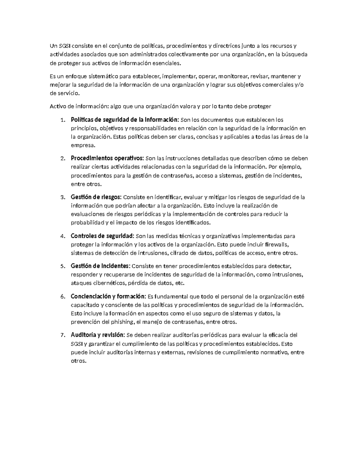 SGSI - Que es un SGSI - Un SGSI consiste en el conjunto de políticas ...