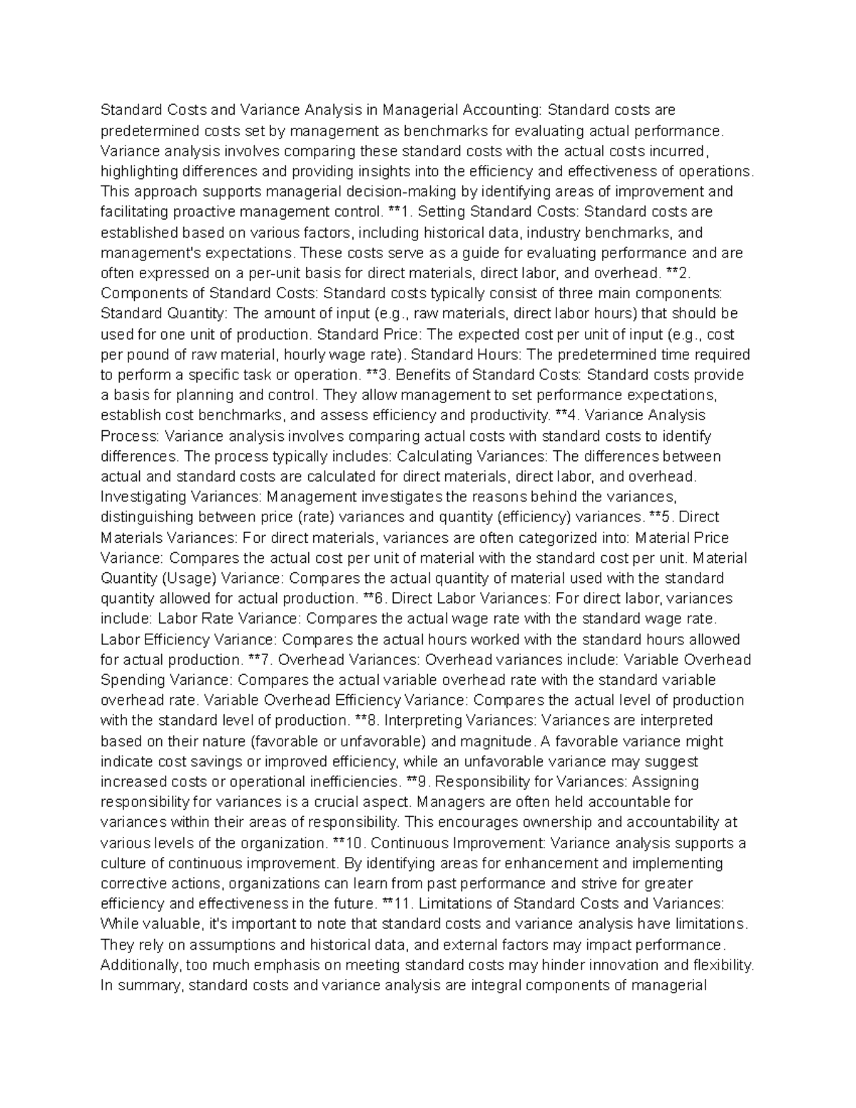 BU247 Variance & standard costs - Standard Costs and Variance Analysis ...