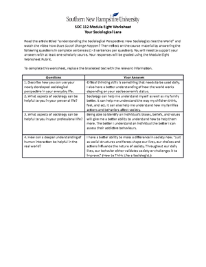 SOC 112 Module Four Worksheet - SOC 112 Module Four Worksheet Wealth ...