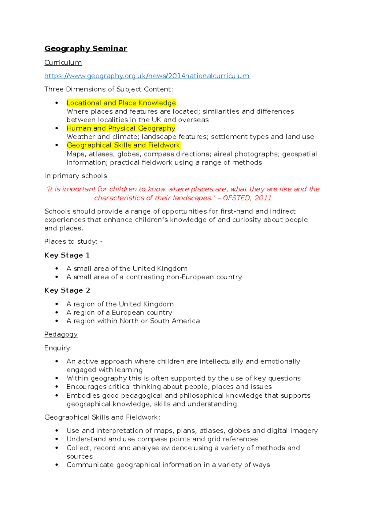 Geography Seminar - Geography Seminar Curriculum geography.org/news ...