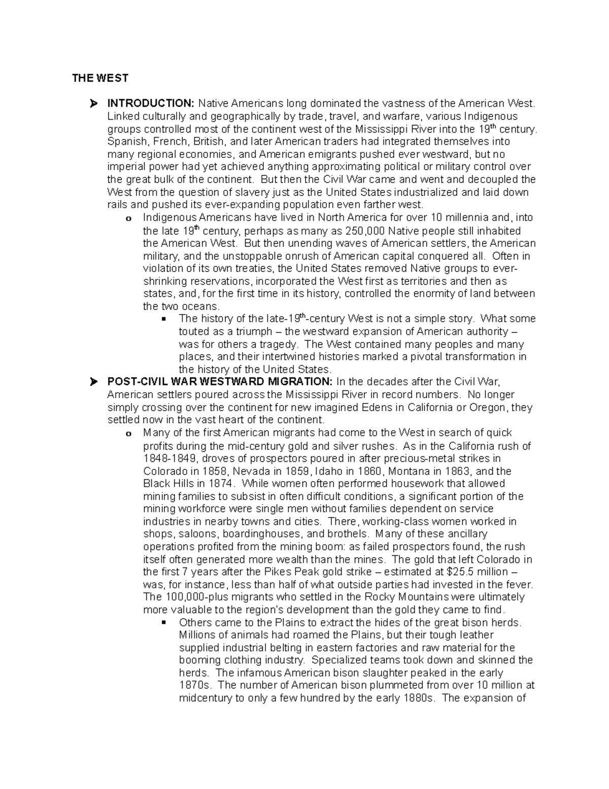 17. THE WEST - Chapter 17 Textbook Notes for HIST 1302.920 with Chad ...