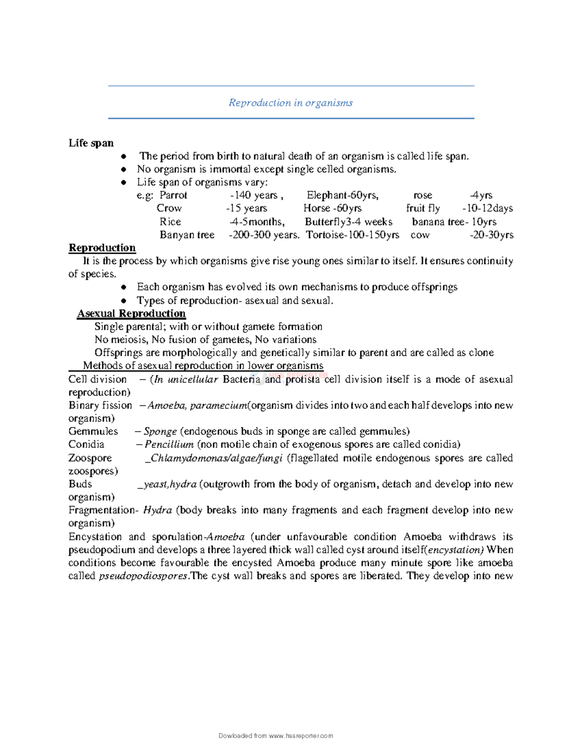 HSSRptr Ch-1 Reproduction in in Organisms - Reproduction in organisms ...