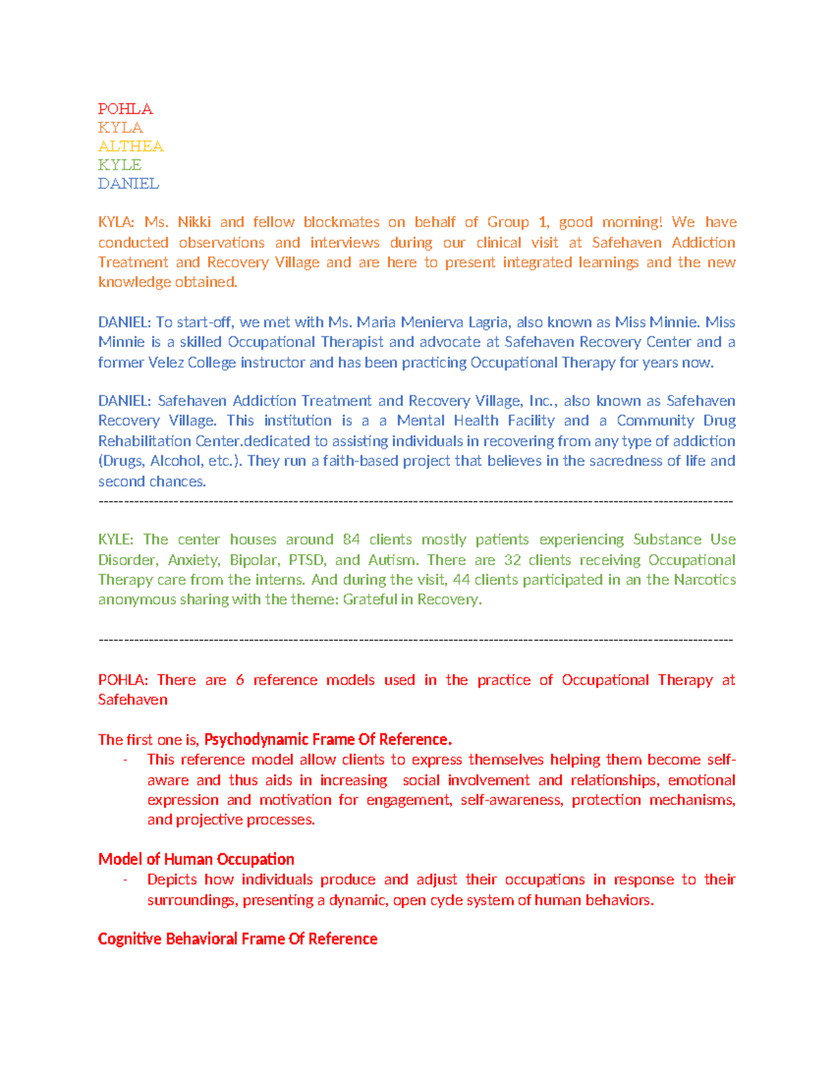 Capstone-Script - very nice - POHLA KYLA ALTHEA KYLE DANIEL KYLA: Ms ...