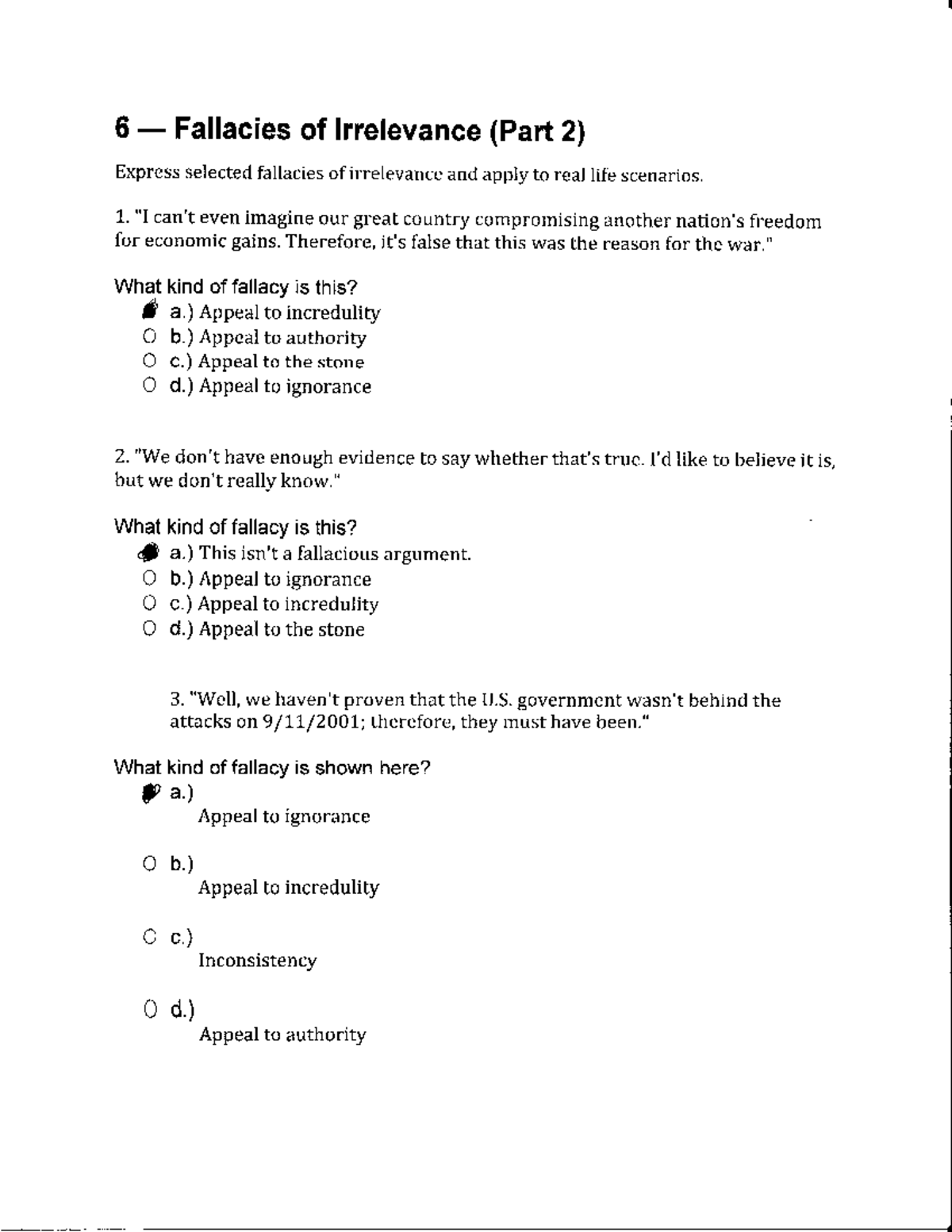 6 — Fallacies of Irrelevance (Part 2) - PHI 210 - Studocu