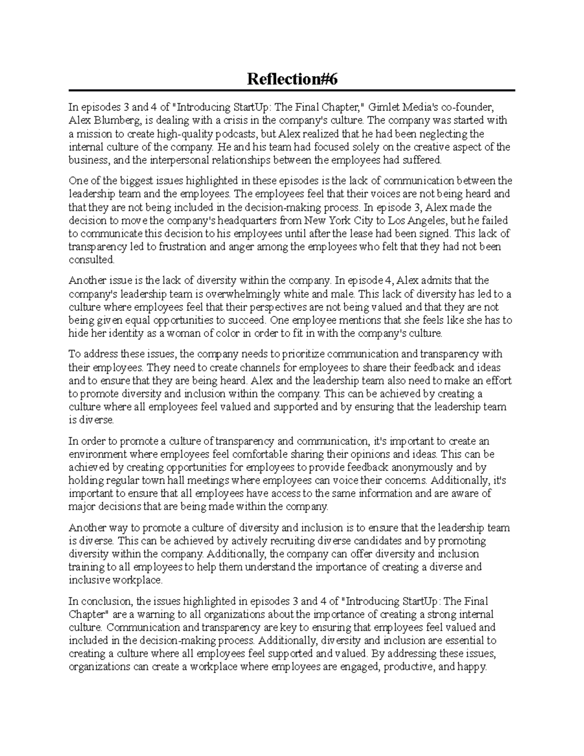 Reflection #6 - Have fun - Reflection# In episodes 3 and 4 of ...