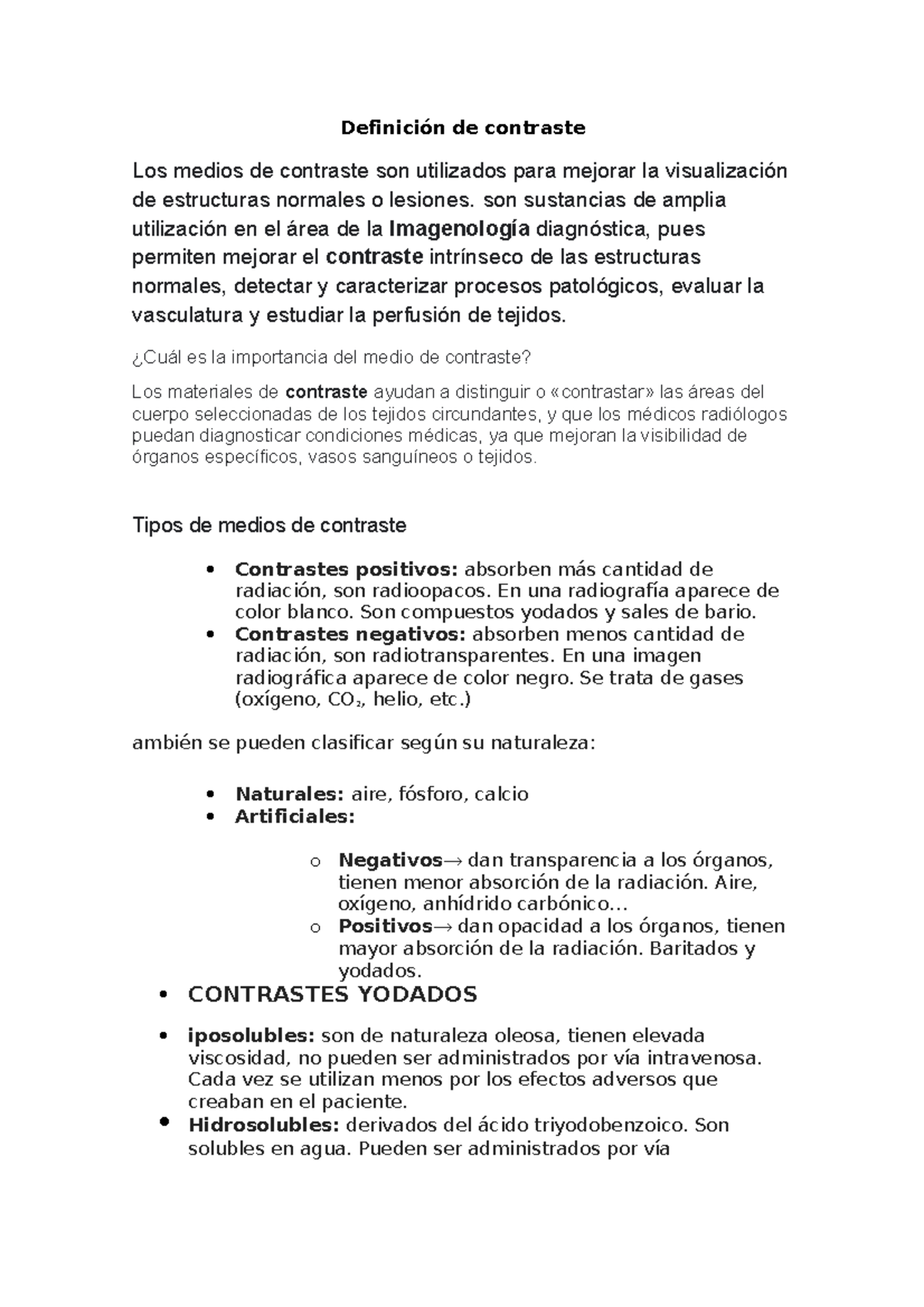 Exposicion d lab de imagnes - Definición de contraste Los medios de ...