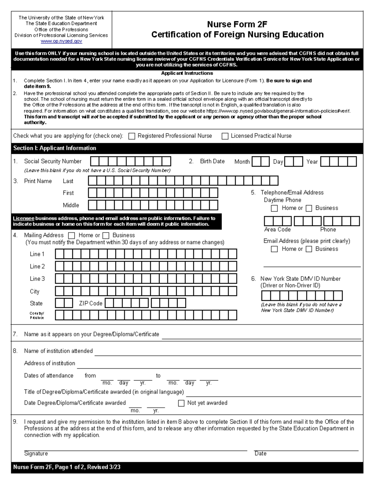 Nurse 2f - Use for nclex - The University of the State of New York The ...