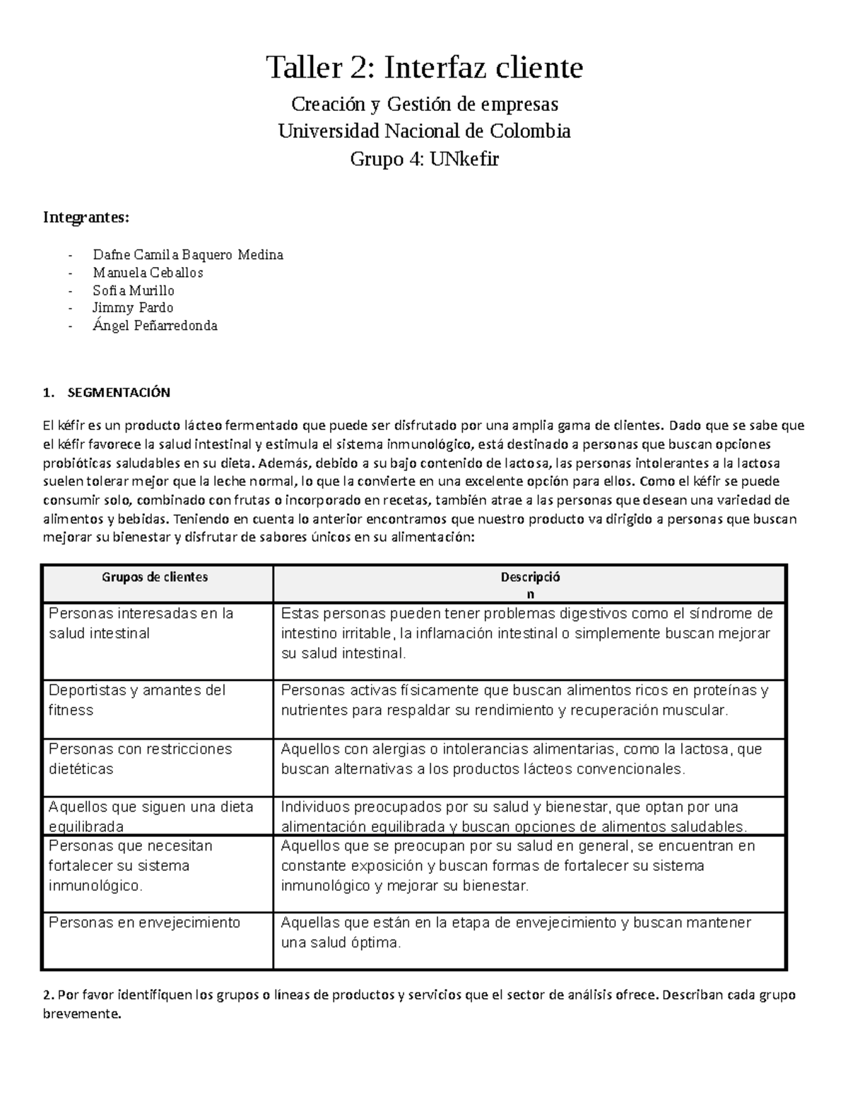 Interfaz Cliente UNKefir Taller - Taller 2: Interfaz cliente Creación y ...