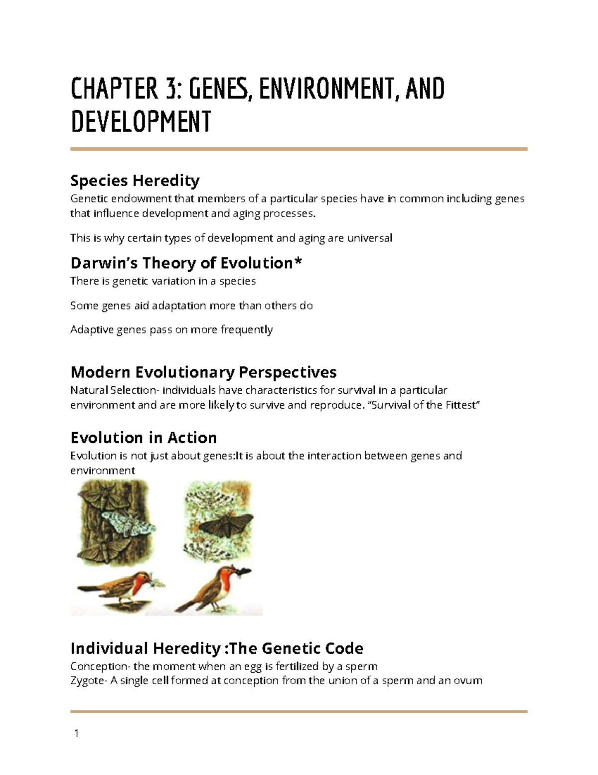 Chapter 3 Genes, Environment, AND - CHAPTER 3: GENES, ENVIRONMENT, AND ...