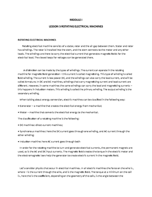 Module I lesson 1 - MODULE I INTRODUCTION TO ELECTRICAL MACHINES LESSON ...