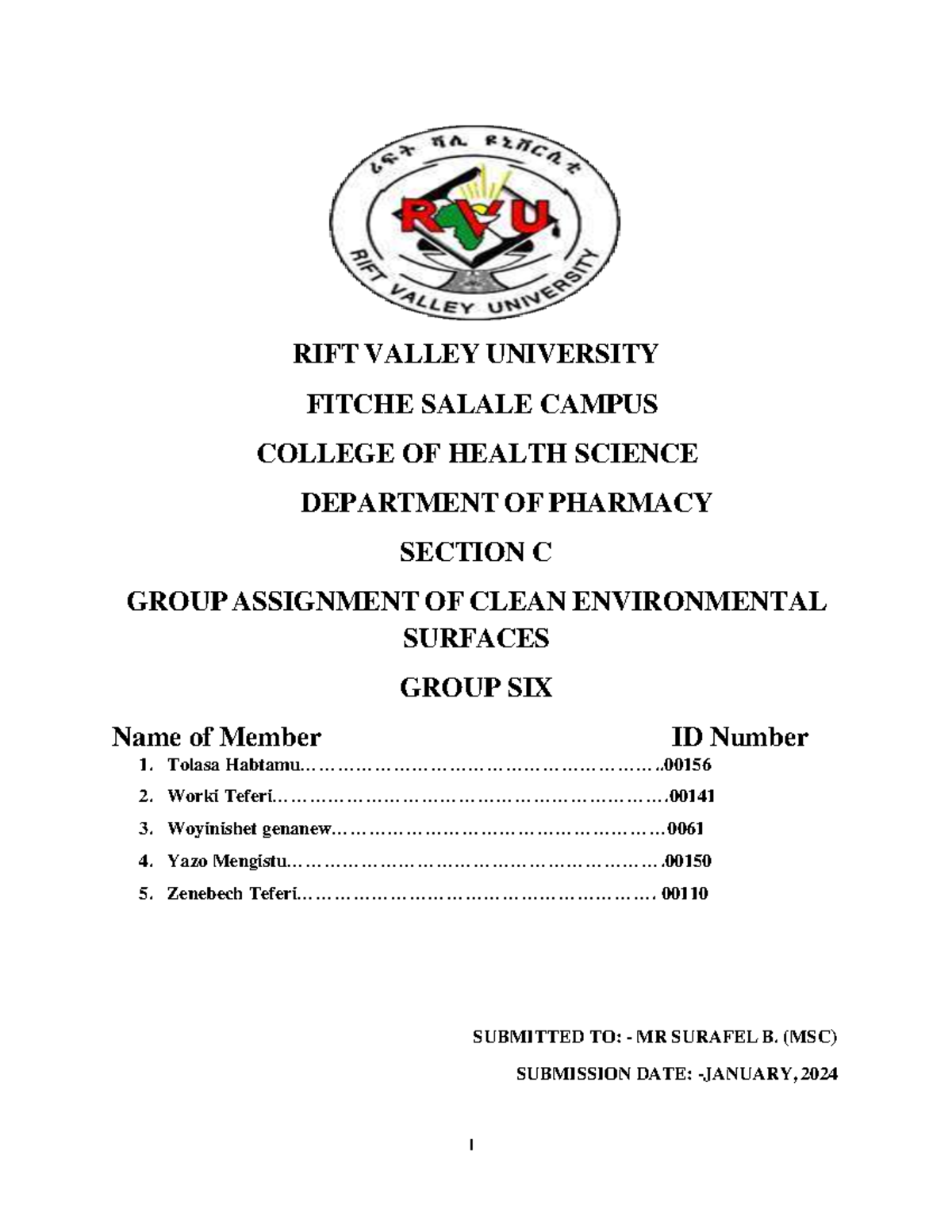 Group Six C C - hhh - RIFT VALLEY UNIVERSITY FITCHE SALALE CAMPUS ...