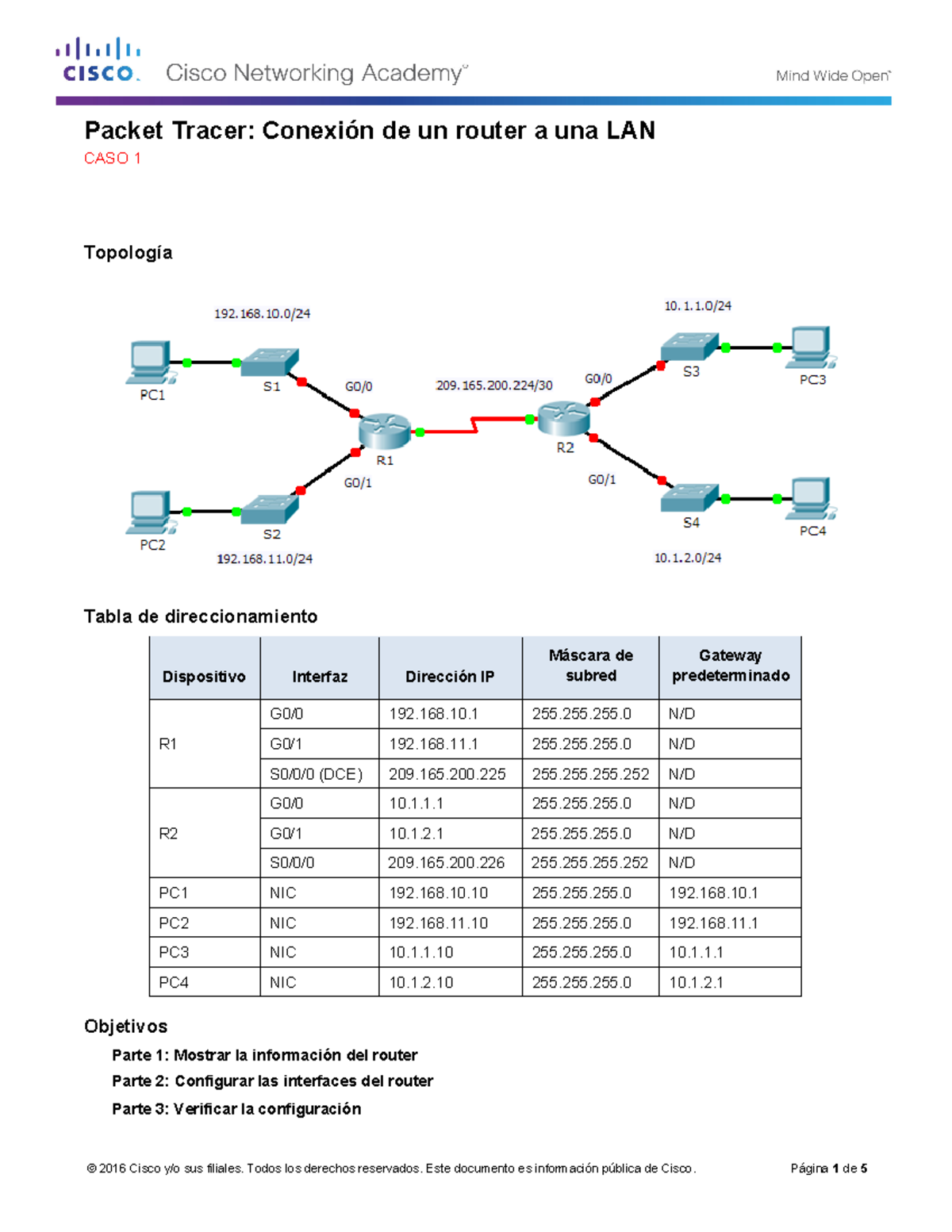 CASO1 - Connect a Router to a LAN - ILM - redes y transmisión de la ...