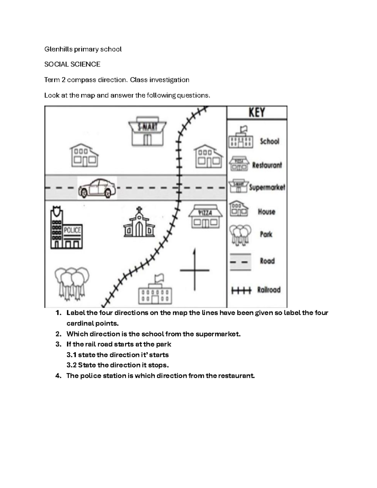 Compass direction activity gr 4 - Glenhills primary school SOCIAL ...