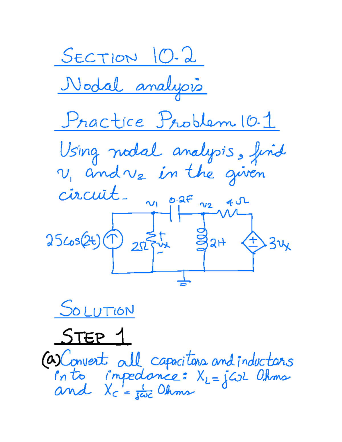 Section 10 - nodal analysis practice problems solutions - SECTION 10. Nodal analysis Practice ...
