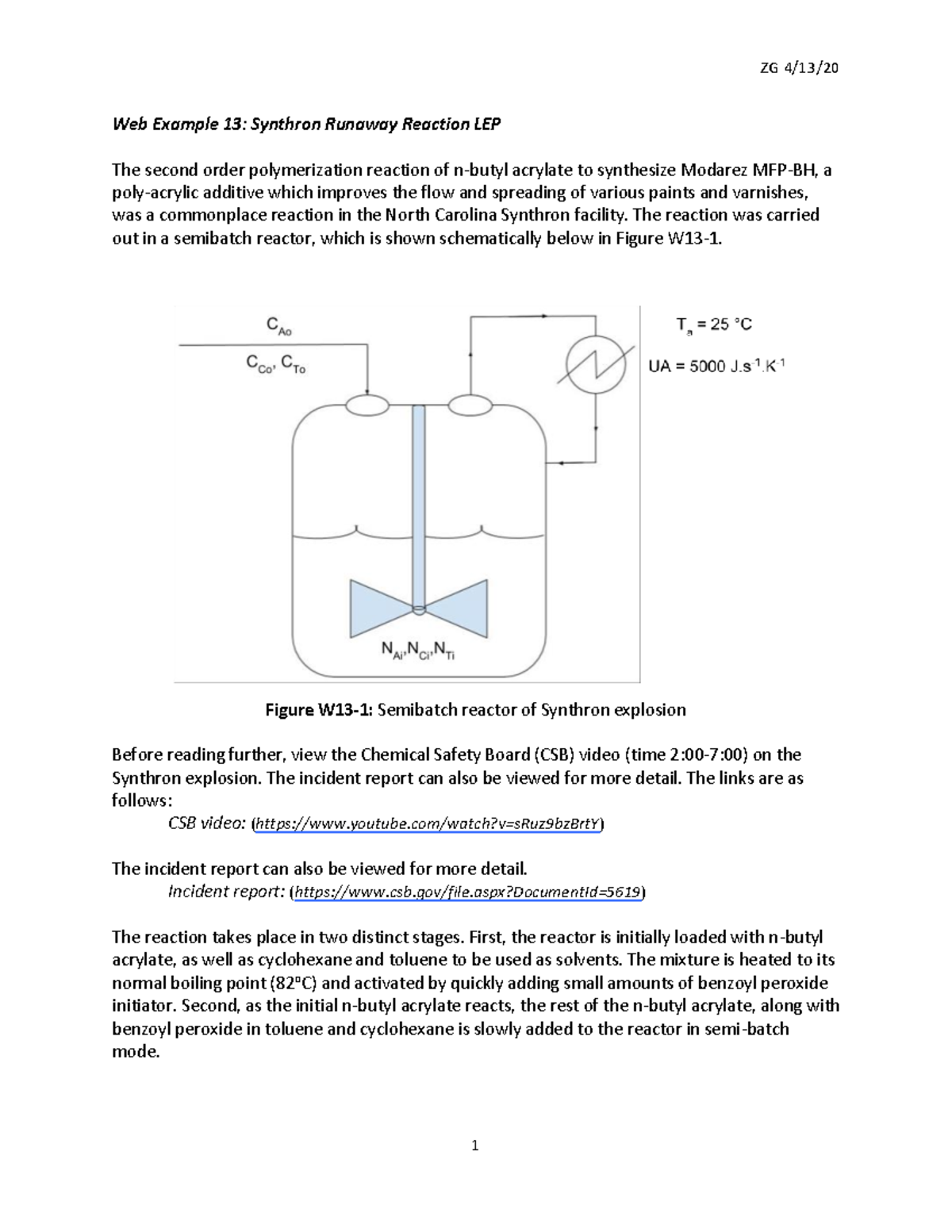 Synthron case study write up - Web Example 13: Synthron Runaway ...