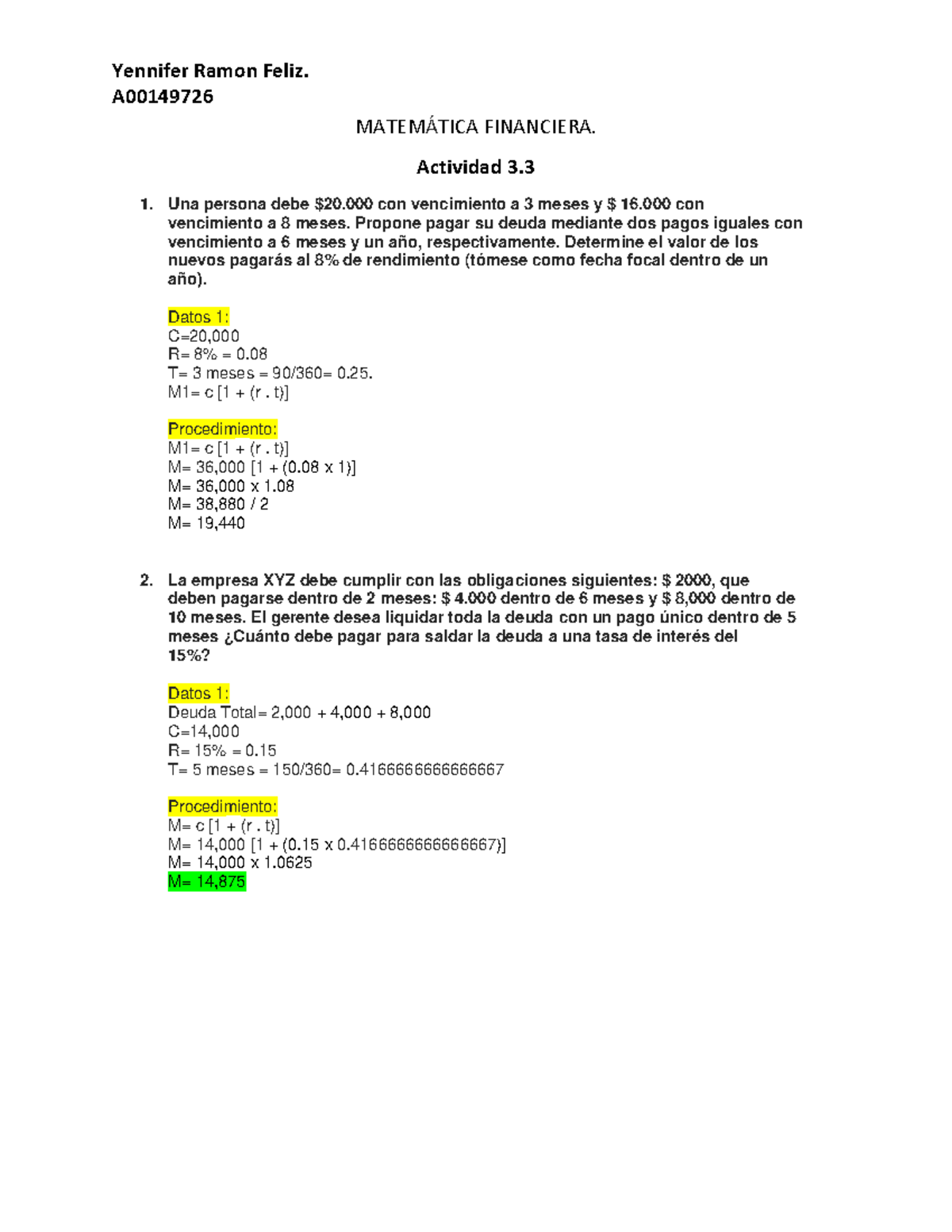 Ramon Feliz Yenifer 3 - 3.3 - Yennifer Ramon Feliz. A MATEMÁTICA ...