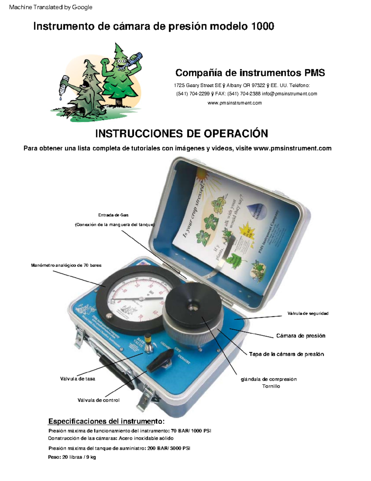 Camara-de-Presion-Model-1000 - Compañía de instrumentos PMS ...
