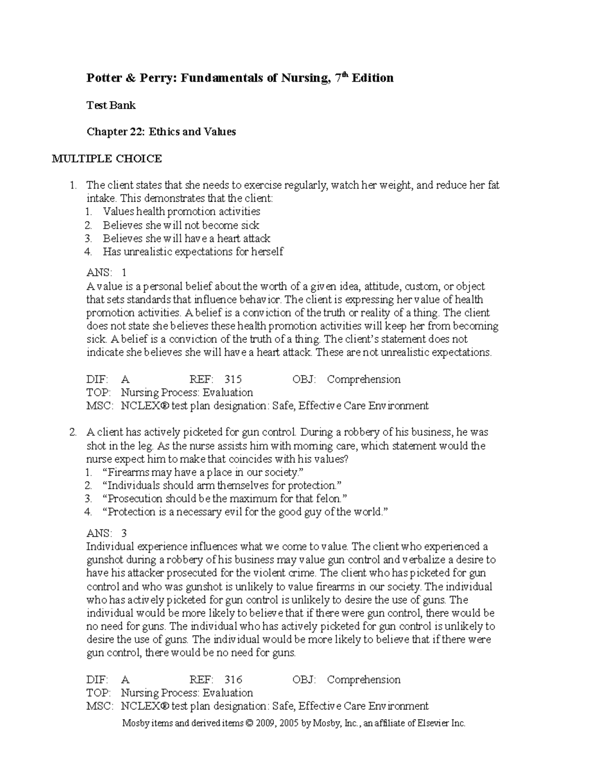 Chapter-022 Ethics and Values - Potter & Perry: Fundamentals of Nursing ...