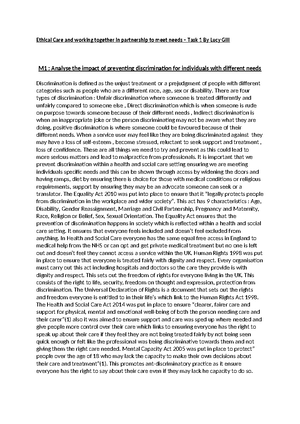 Task 2 Unit 5 - distinction level - Task 2 : P6 : Explain why meeting ...